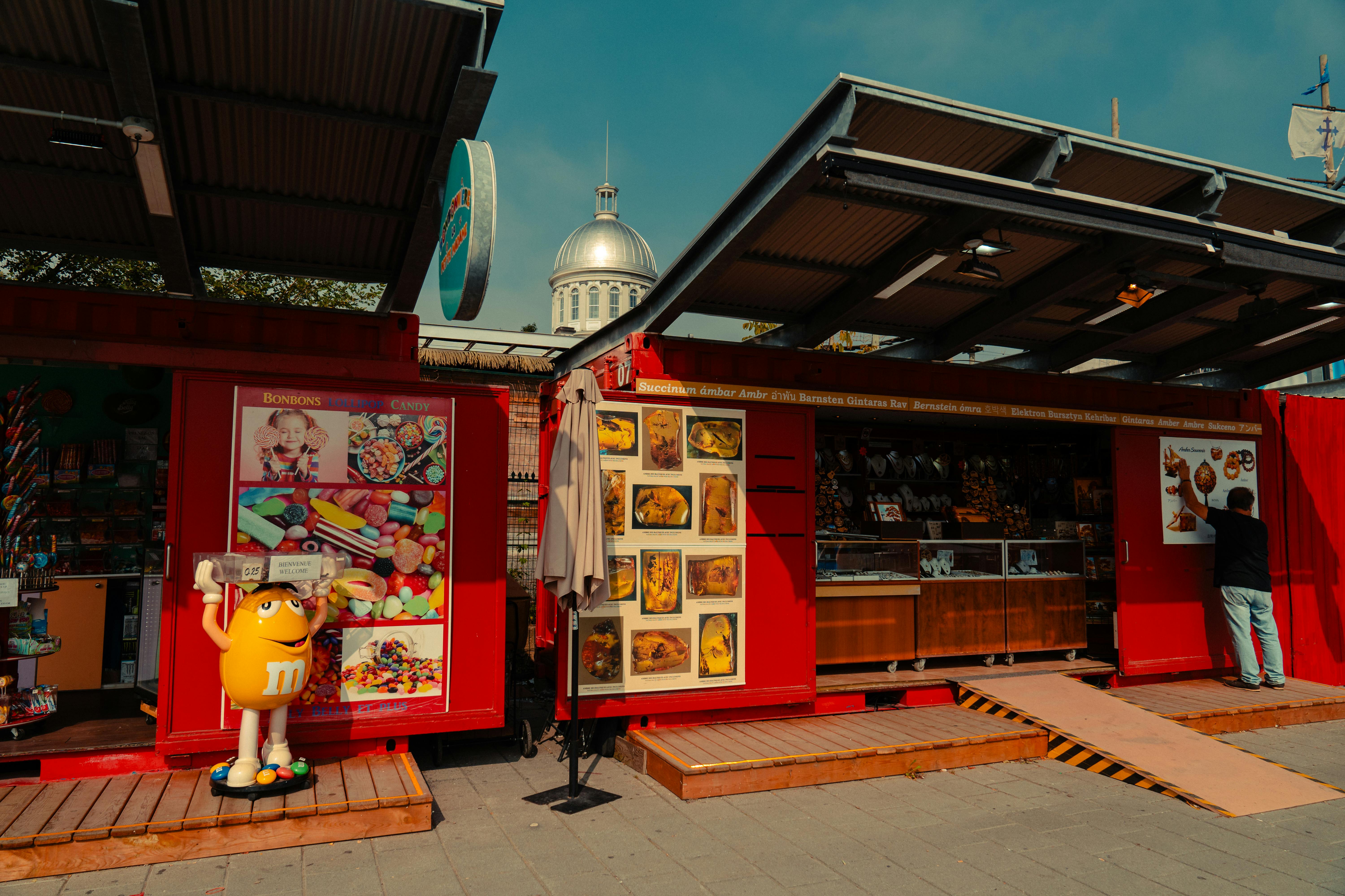 Colorful Outdoor Market Stalls in Québec City · Free Stock Photo