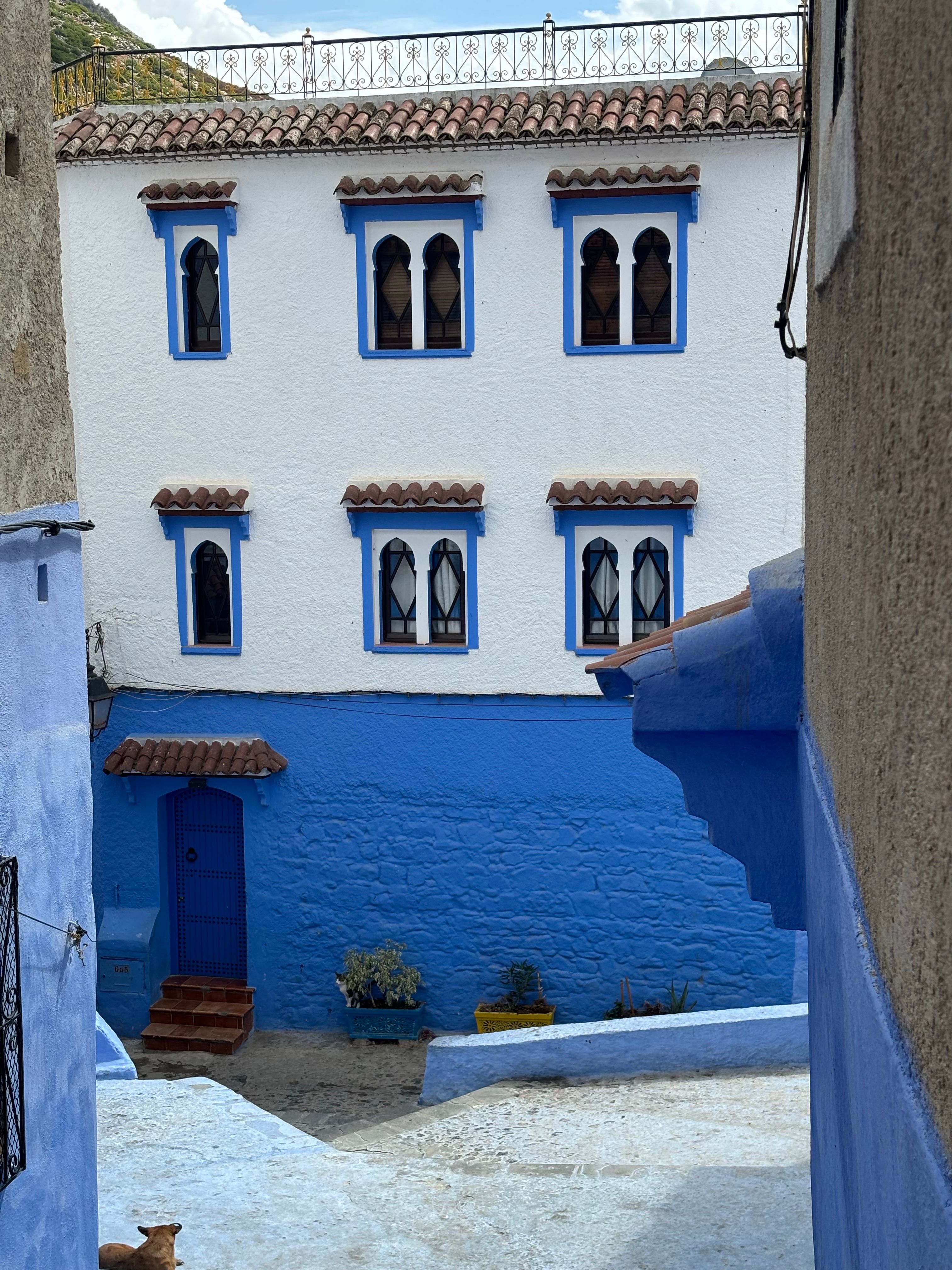 Charming Blue and White Moroccan House Exterior · Free Stock Photo
