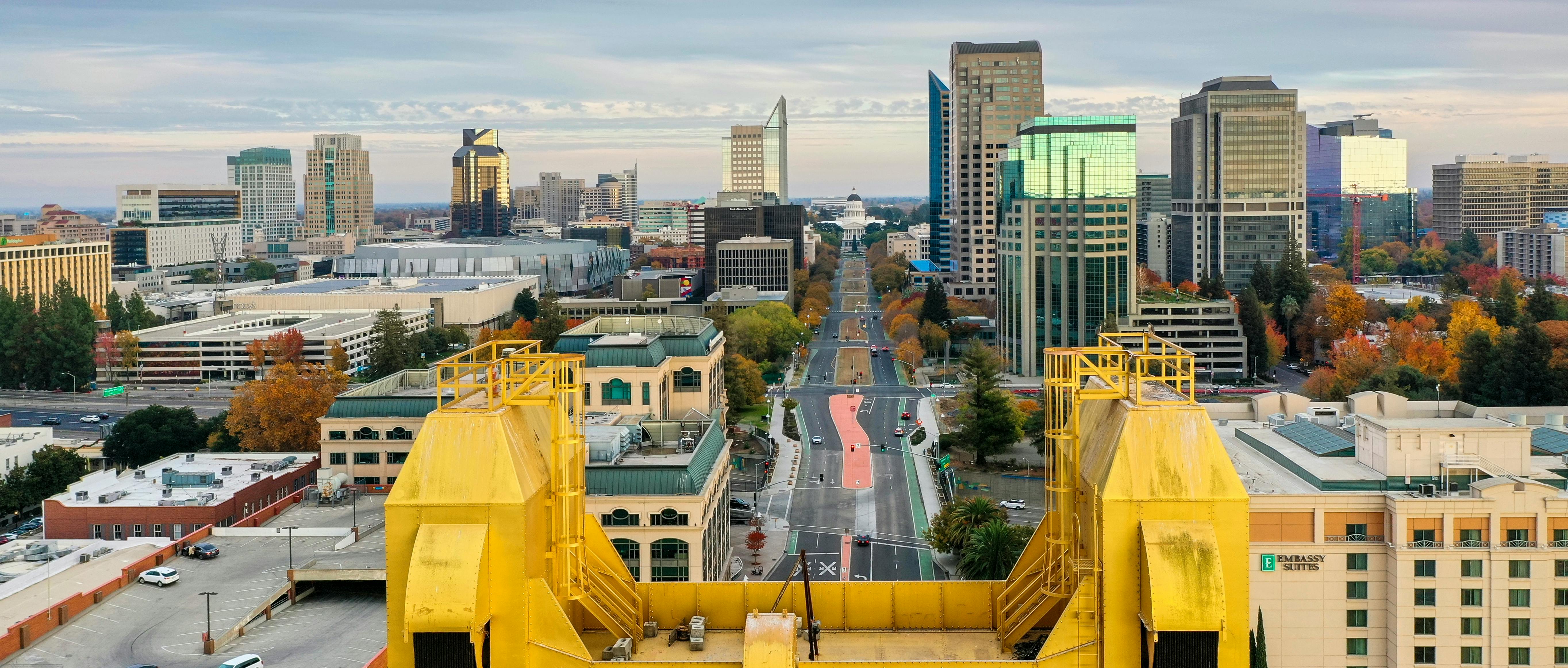 Aerial View of Downtown Sacramento Skyline · Free Stock Photo