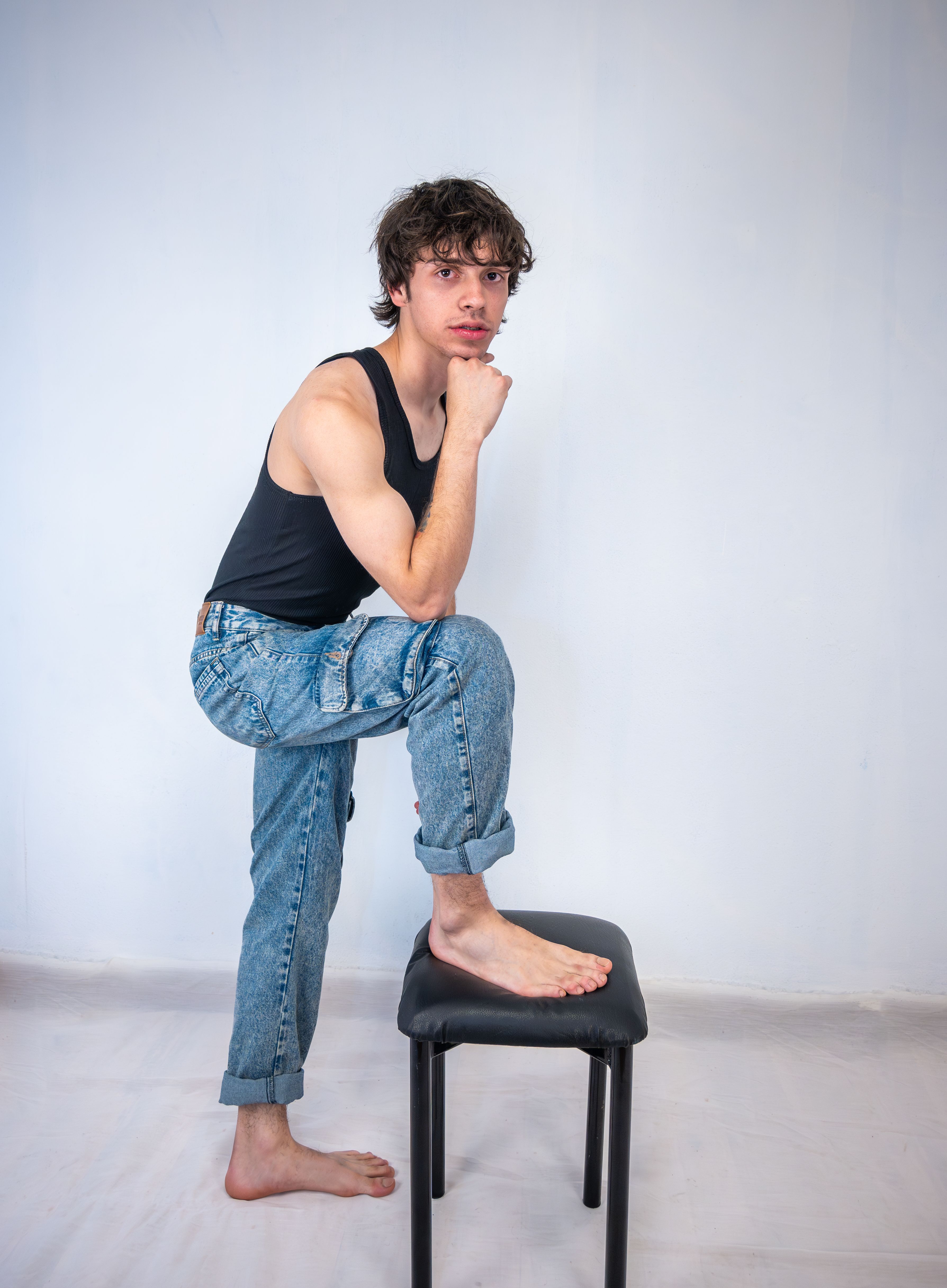 Male Model Posing in Studio Setting · Free Stock Photo