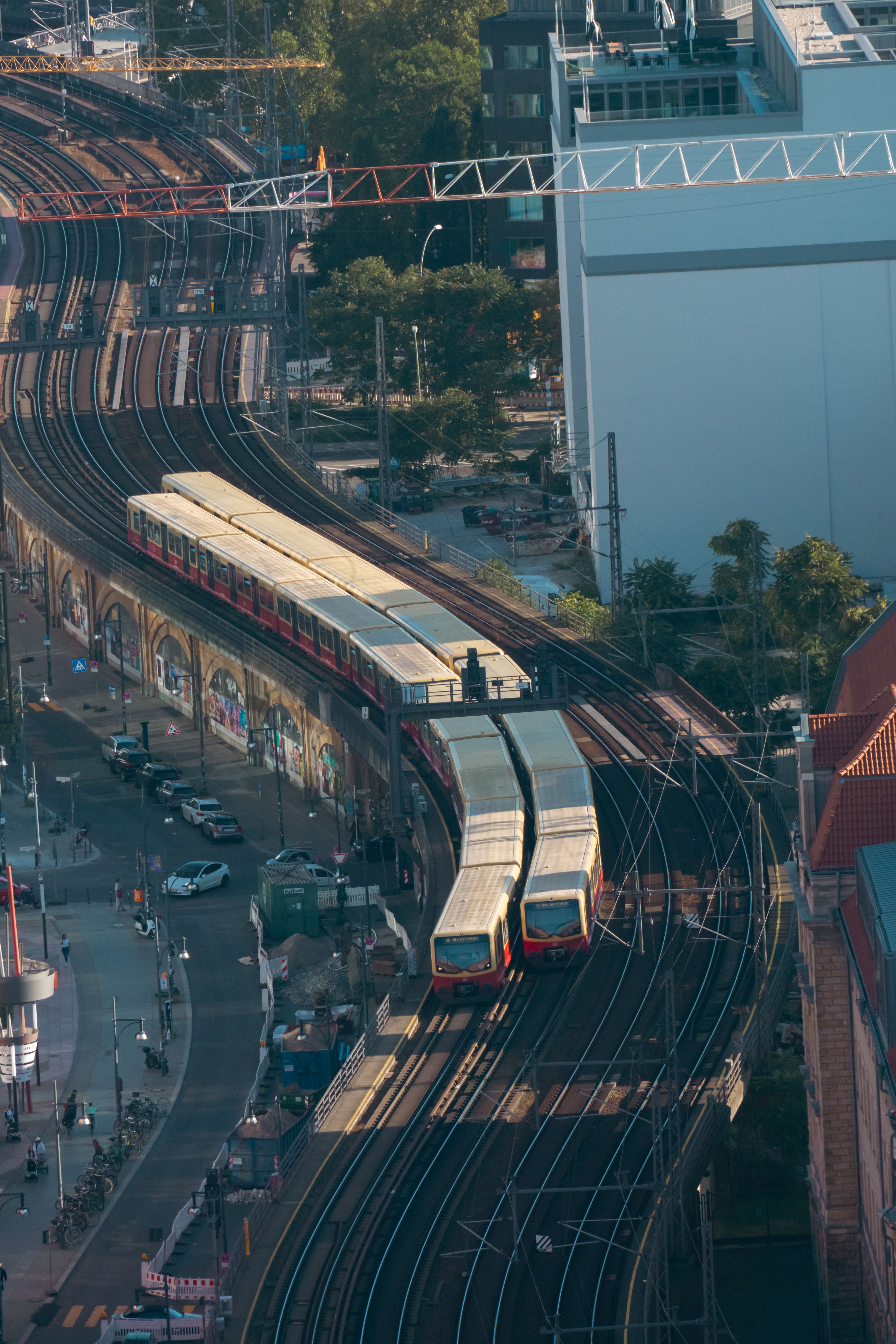 Urban Train Tracks with Commuter Trains · Free Stock Photo