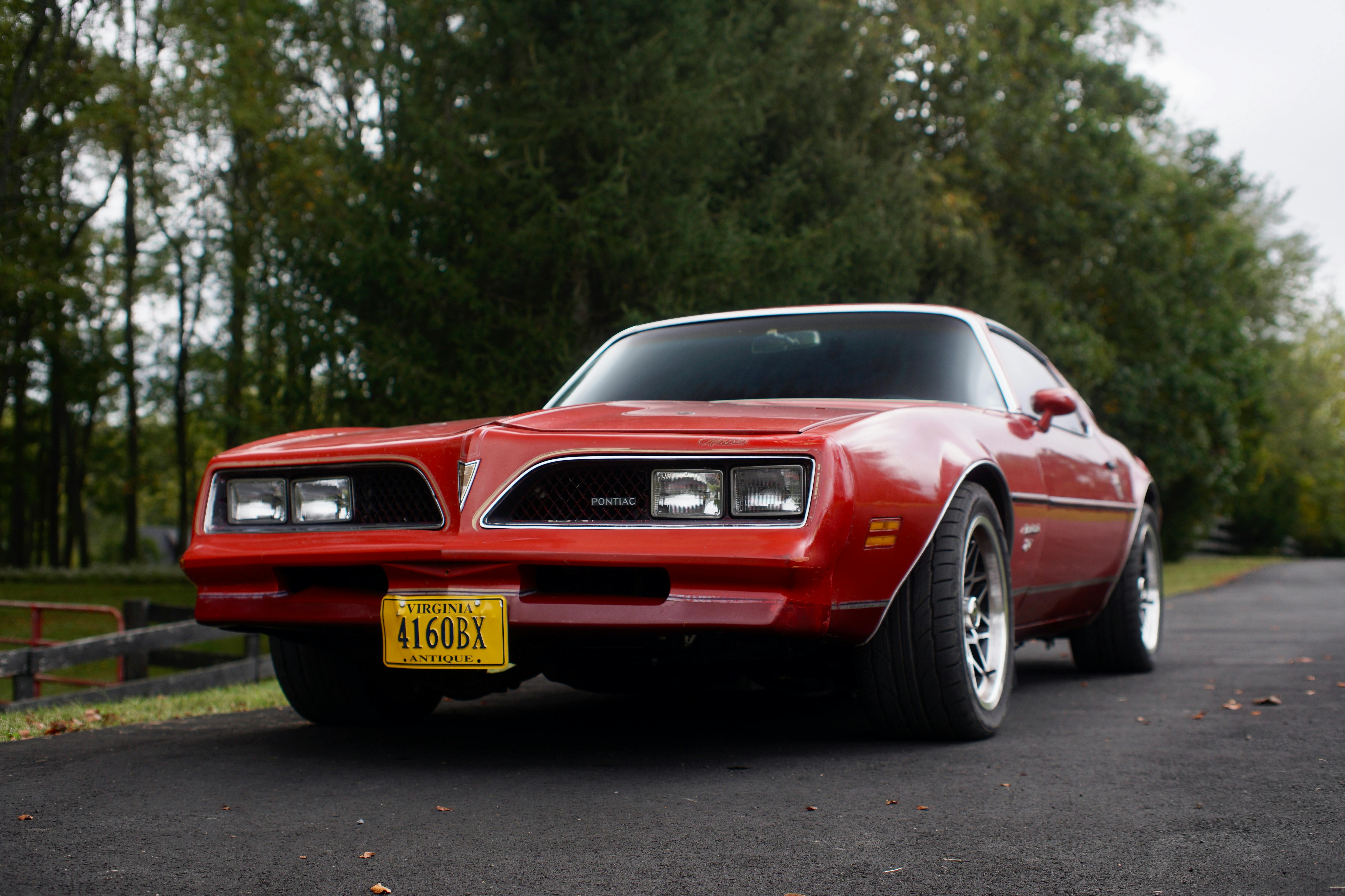 Classic Red Pontiac Firebird in Virginia Outdoors · Free Stock Photo