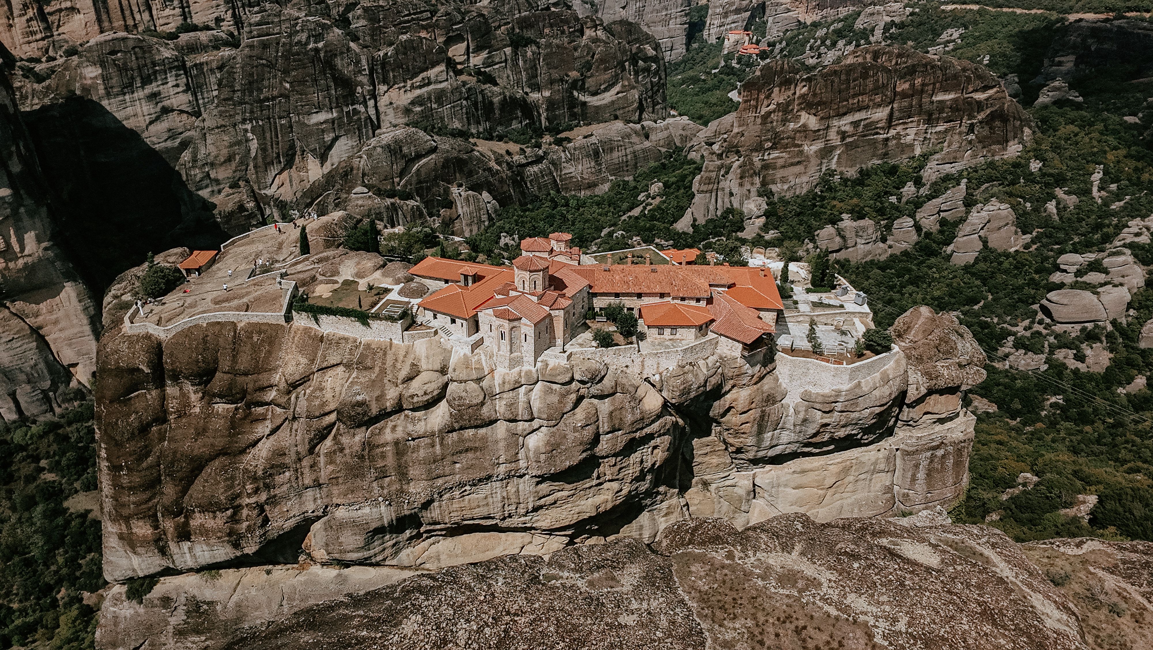 Stunning Aerial View of Meteora Monastery, Greece · Free Stock Photo