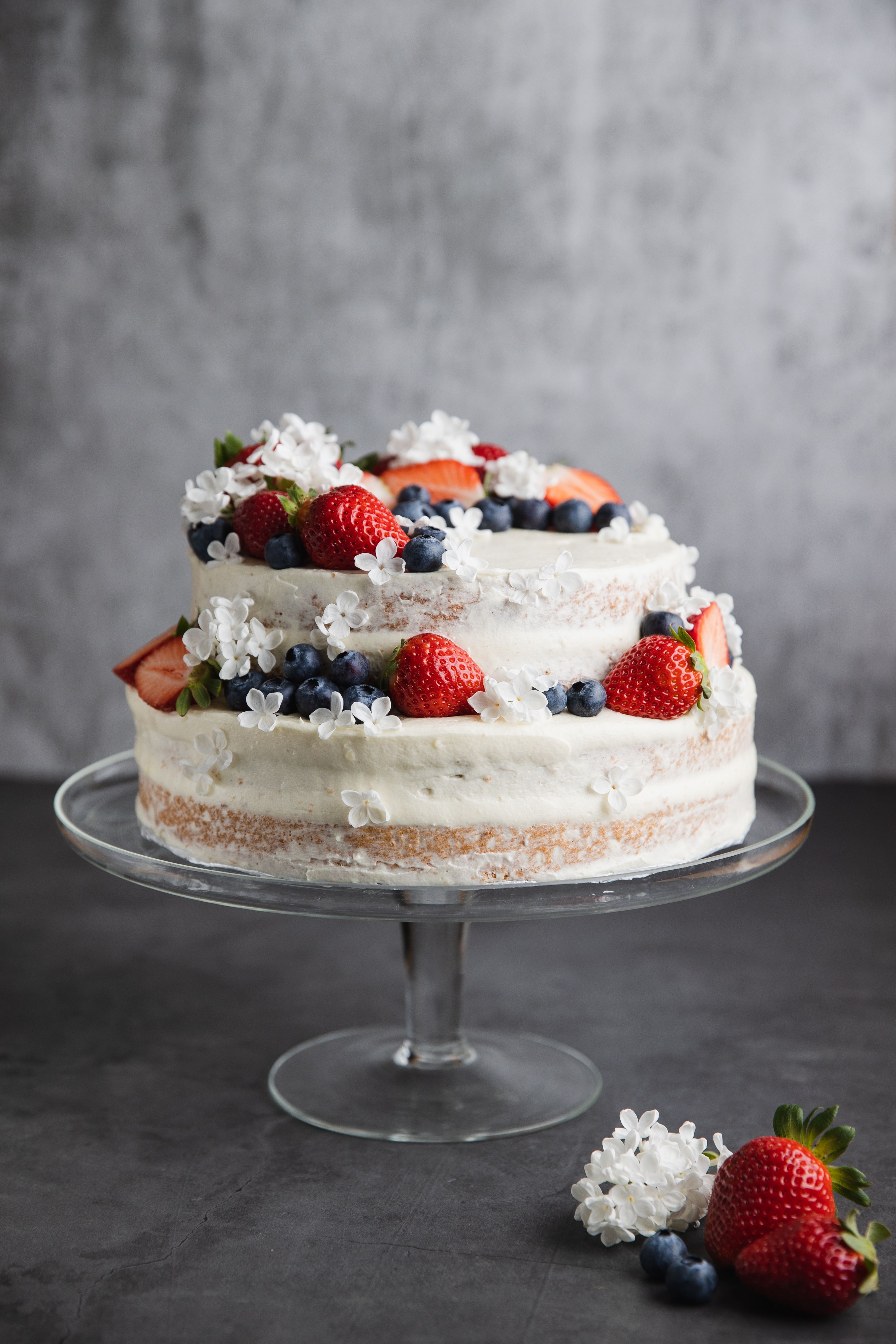 Cake With Icing on Top Silver Cake Stand · Free Stock Photo