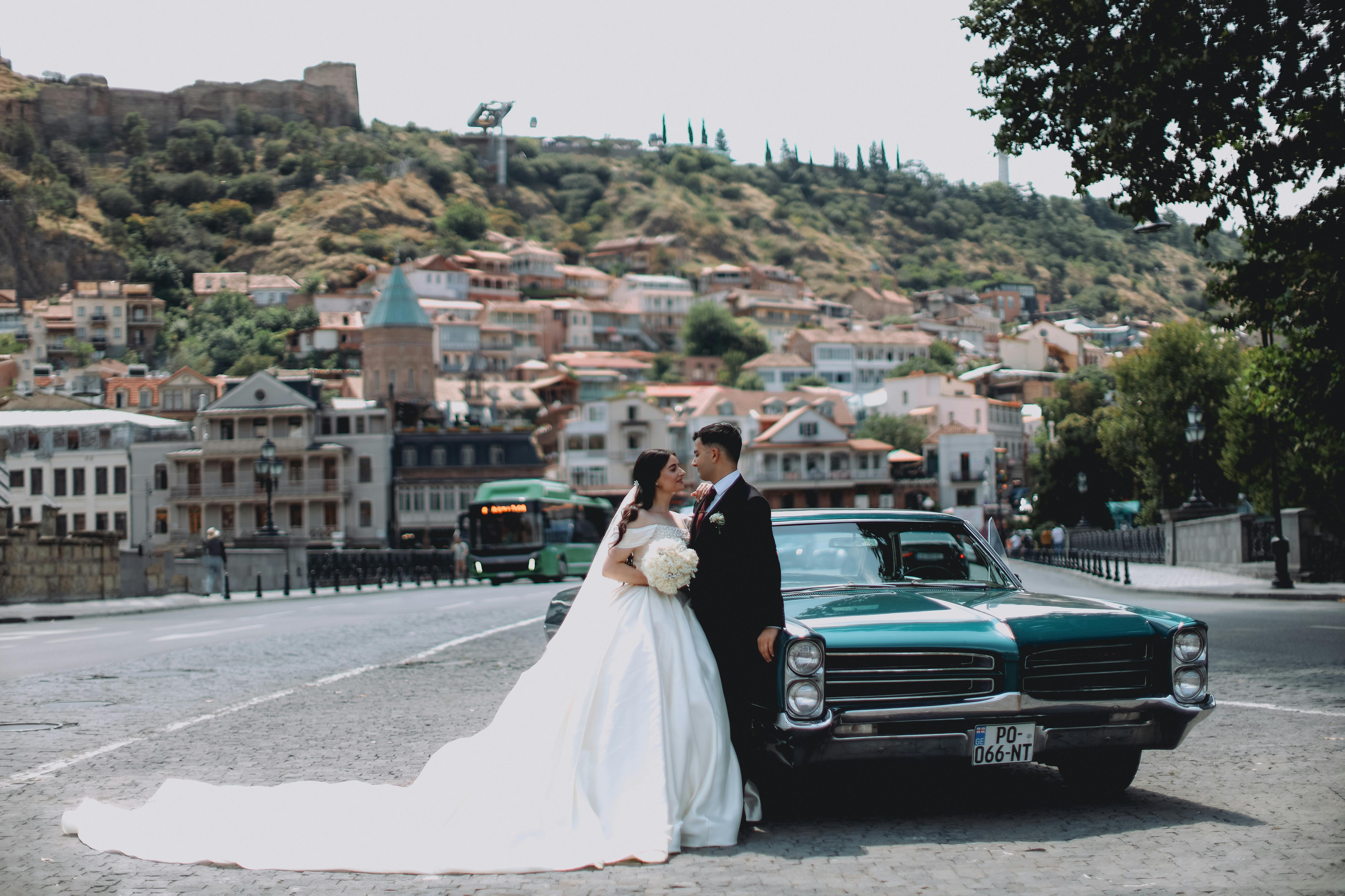 Romantic Wedding Couple in Historic Tbilisi · Free Stock Photo