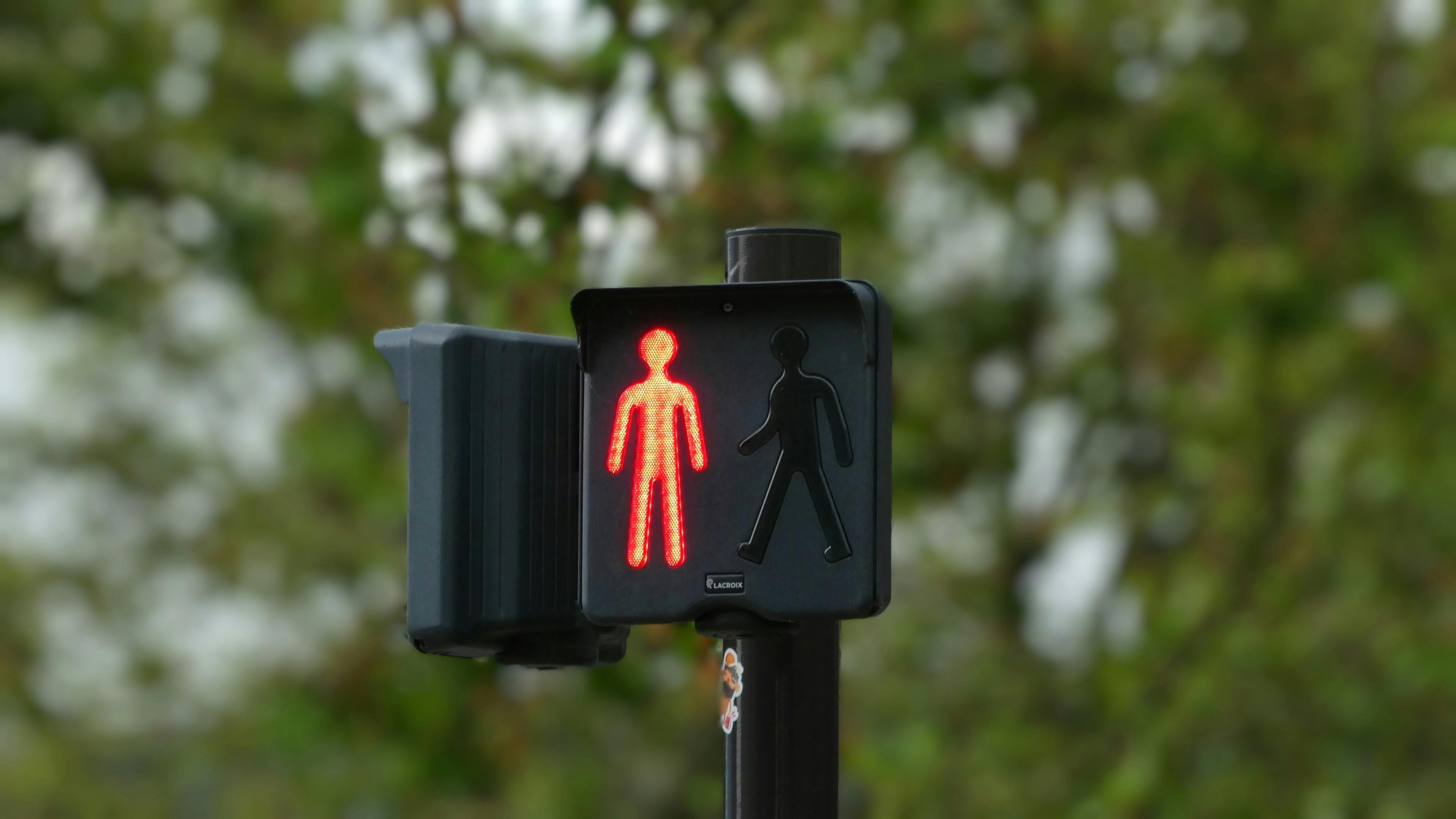 Red pedestrian light in urban setting · Free Stock Photo