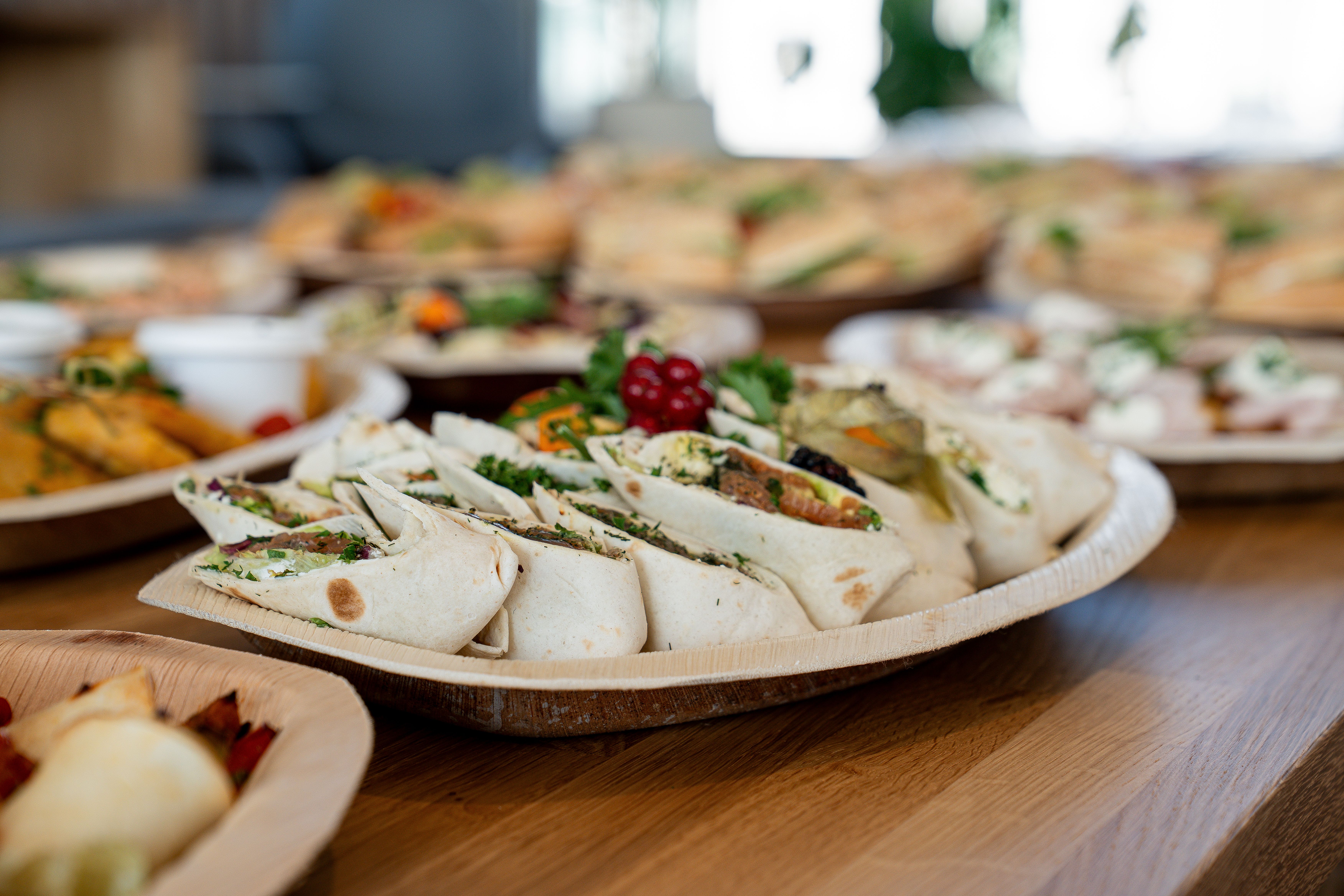 Delicious Vegetarian Wrap Platter for Parties · Free Stock Photo