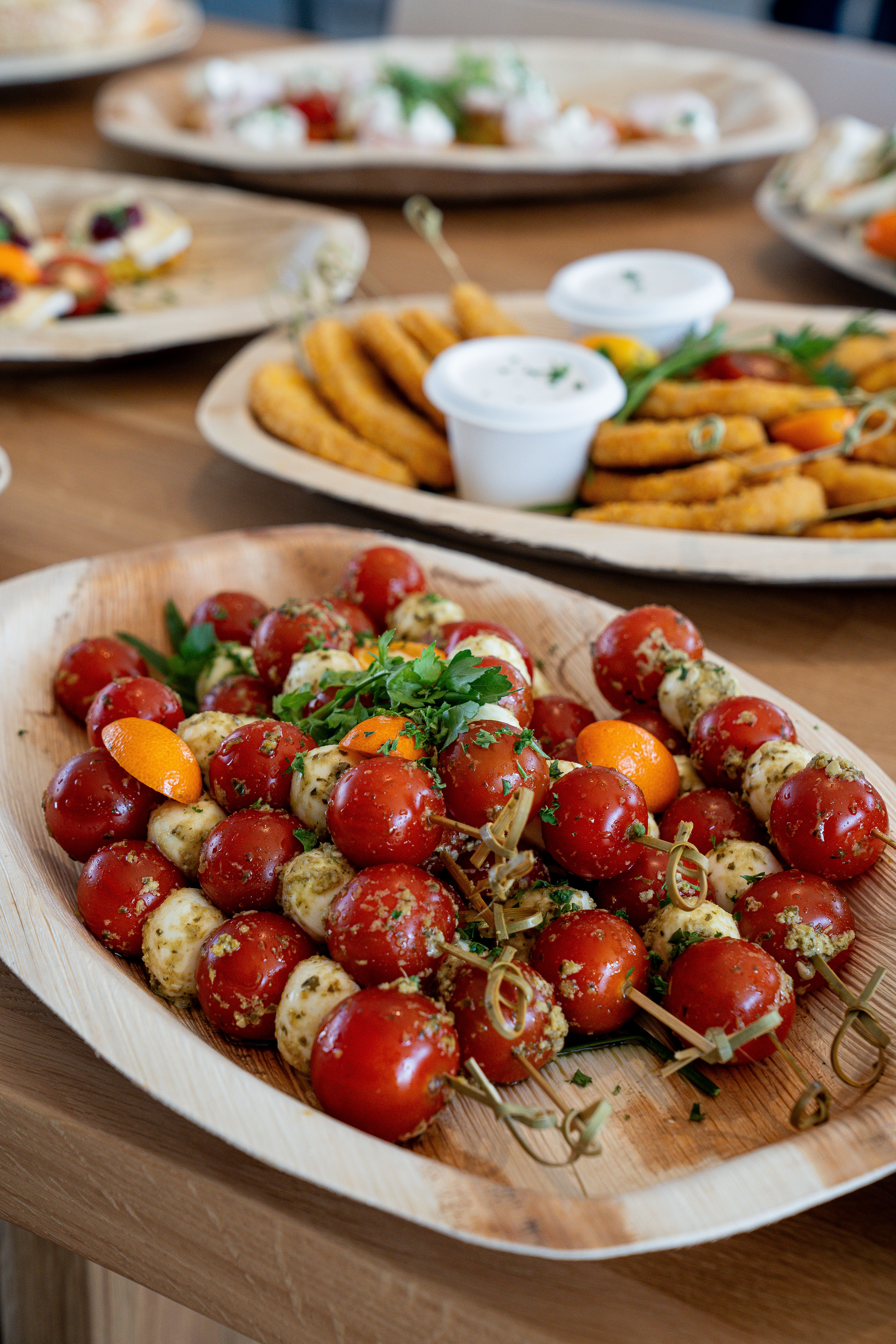 Delicious Appetizer Platter with Tomatoes and Cheese · Free Stock Photo