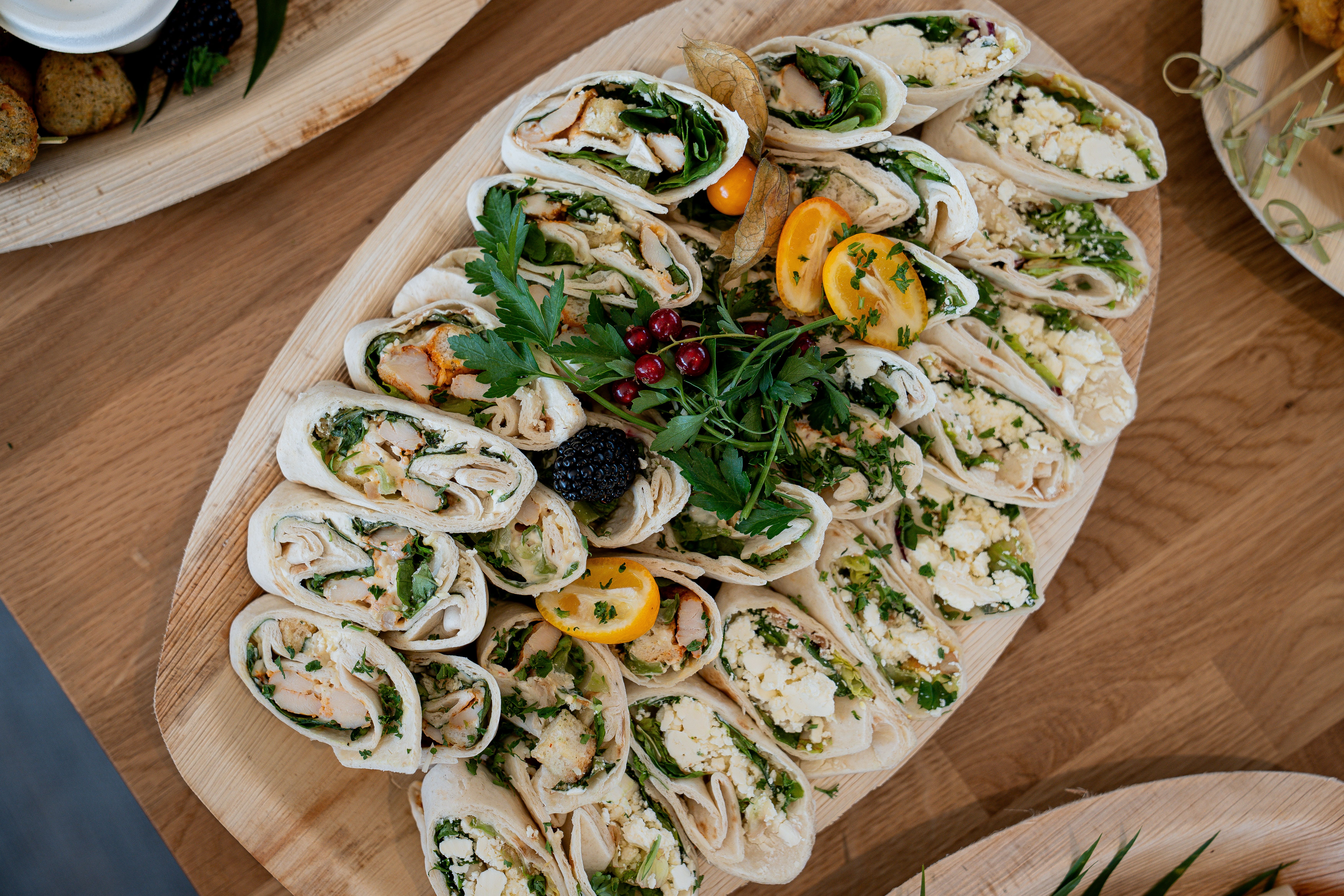 Gourmet Appetizer Platter with Fresh Wraps · Free Stock Photo