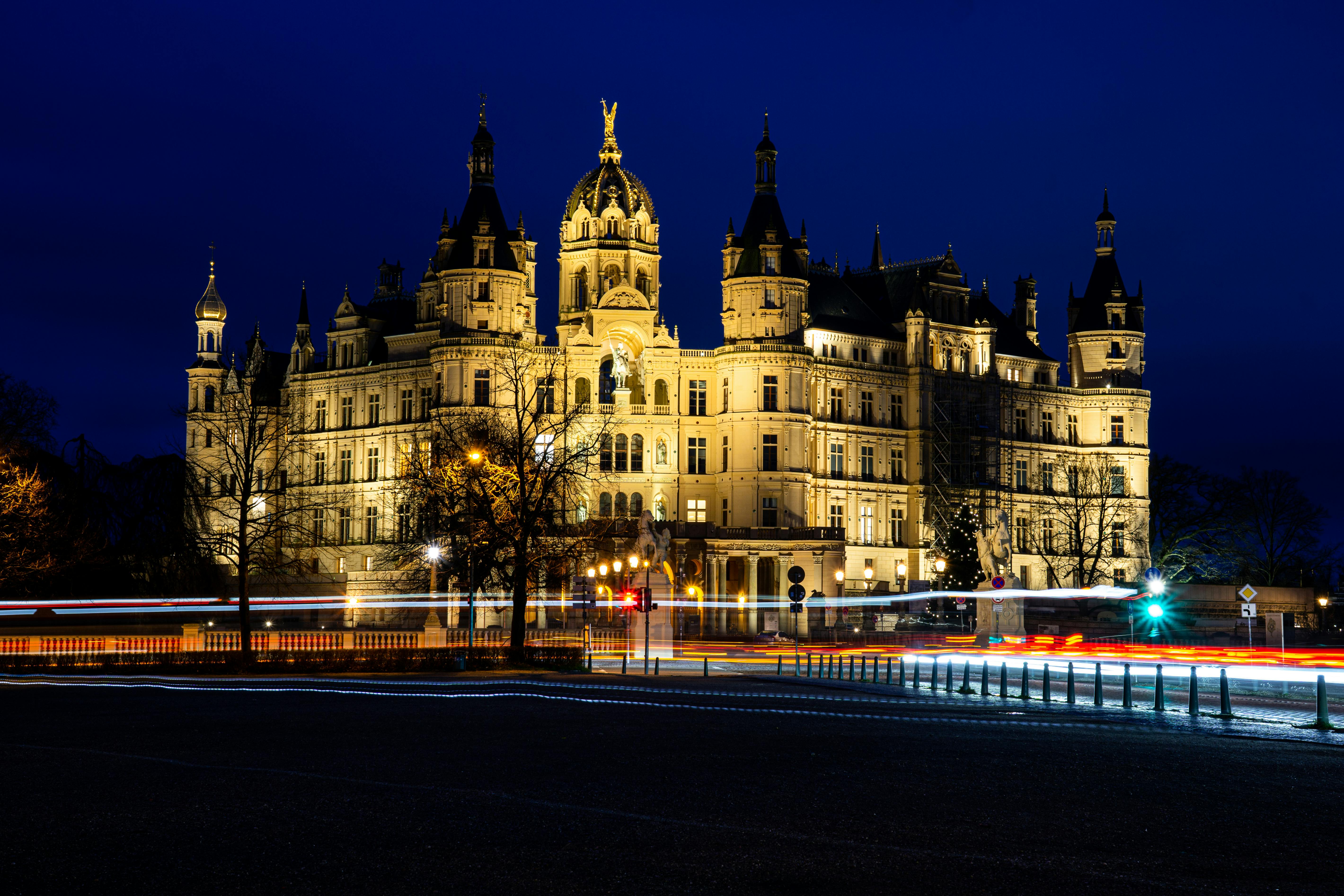 Majestic Night View of Historic Castle · Free Stock Photo