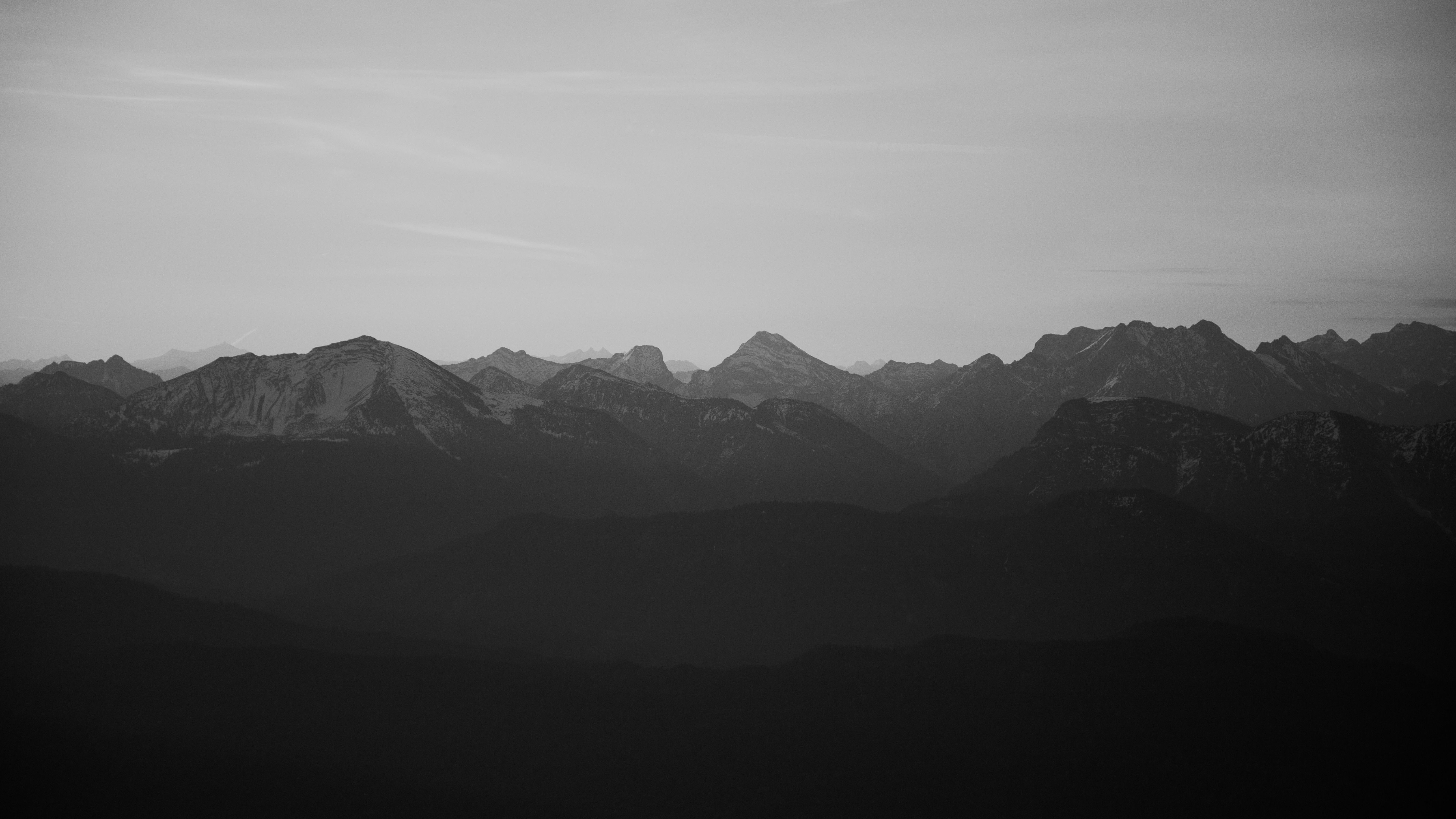 Dramatic Black and White Bavarian Alps View · Free Stock Photo
