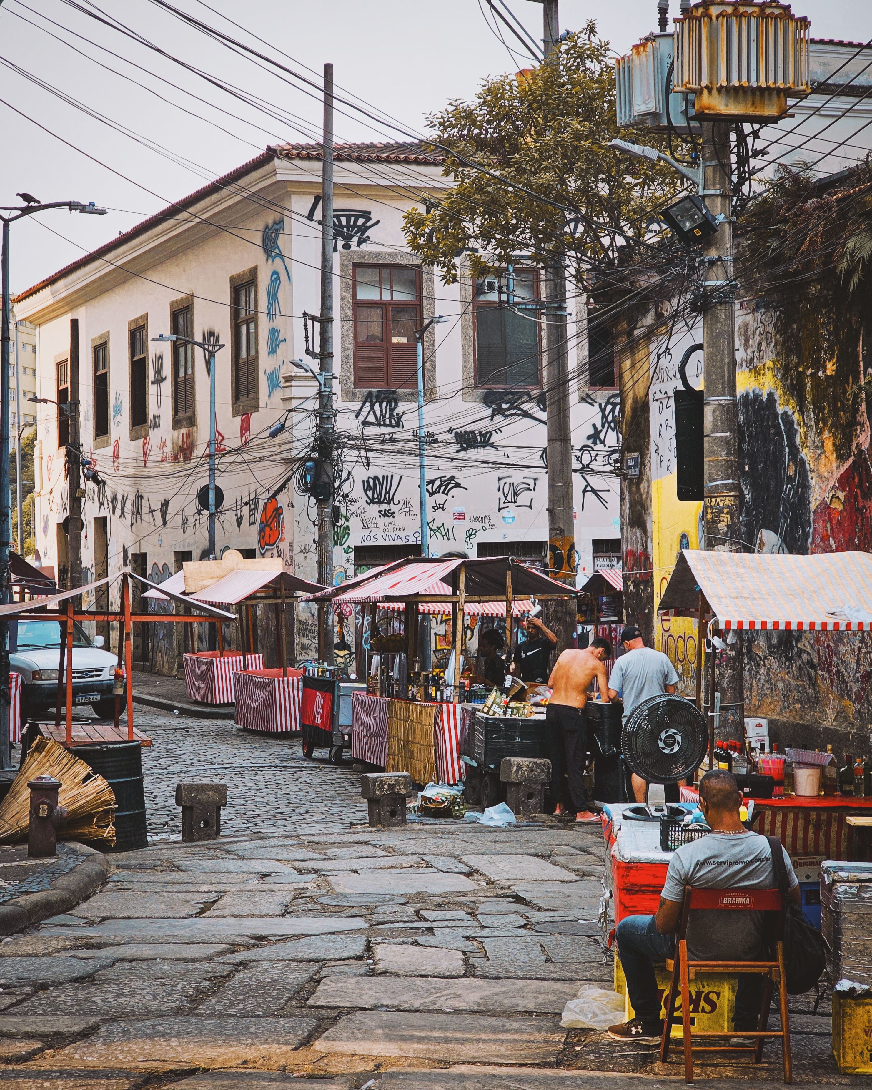Vibrant Outdoor Market Scene in Urban Street · Free Stock Photo