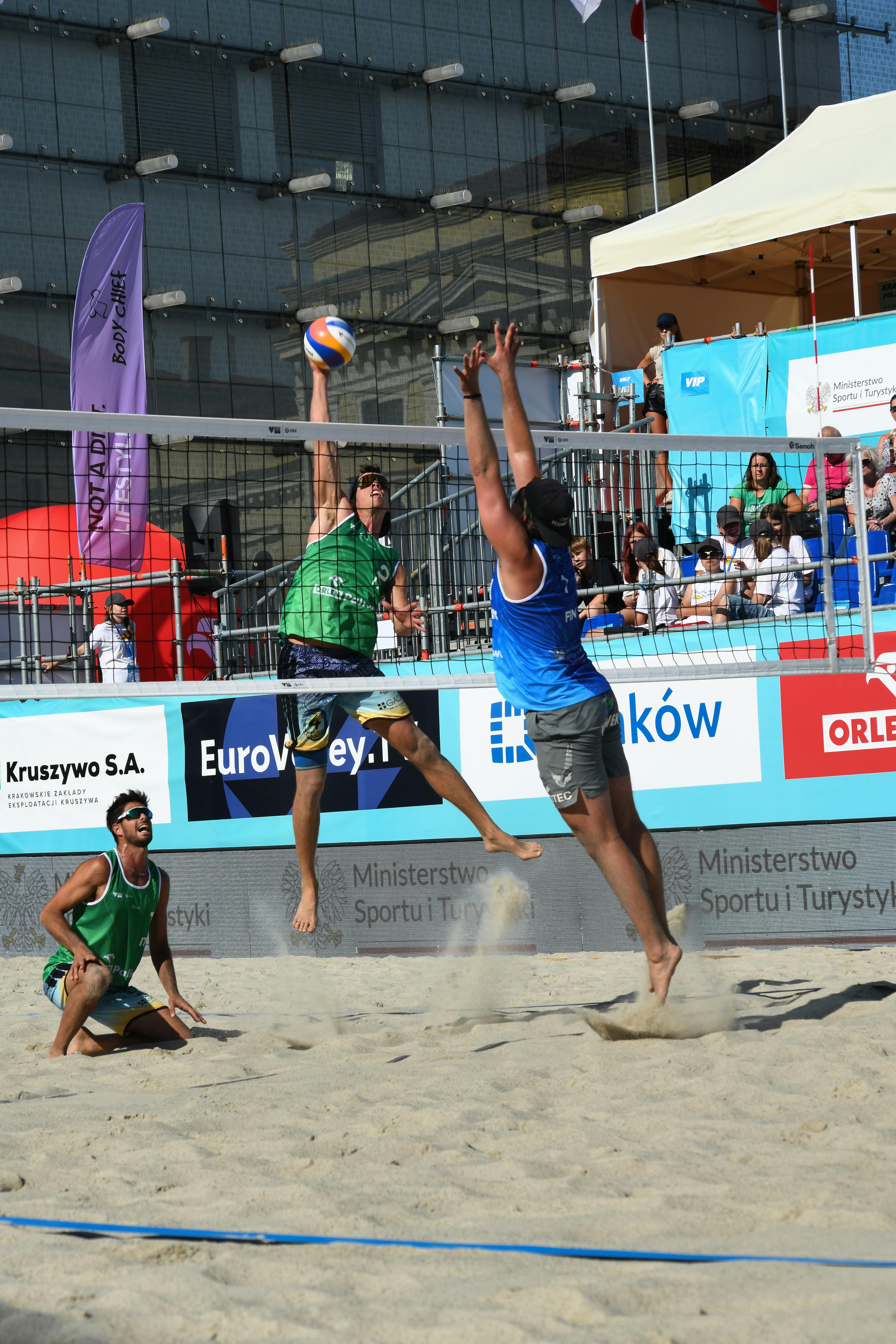 Exciting Beach Volleyball Match in Kraków · Free Stock Photo