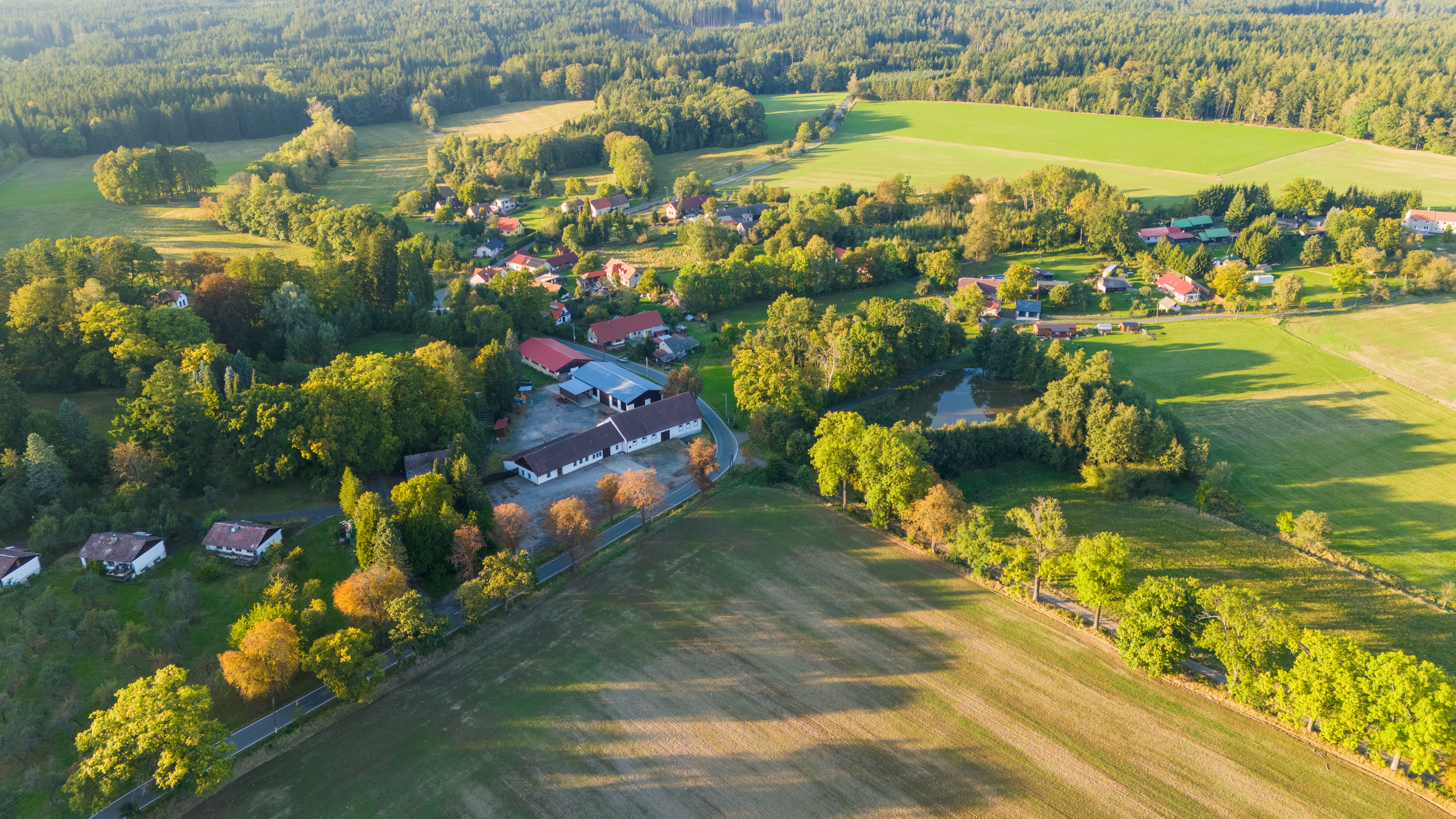 Aerial View of Serene European Countryside in Summer · Free Stock Photo