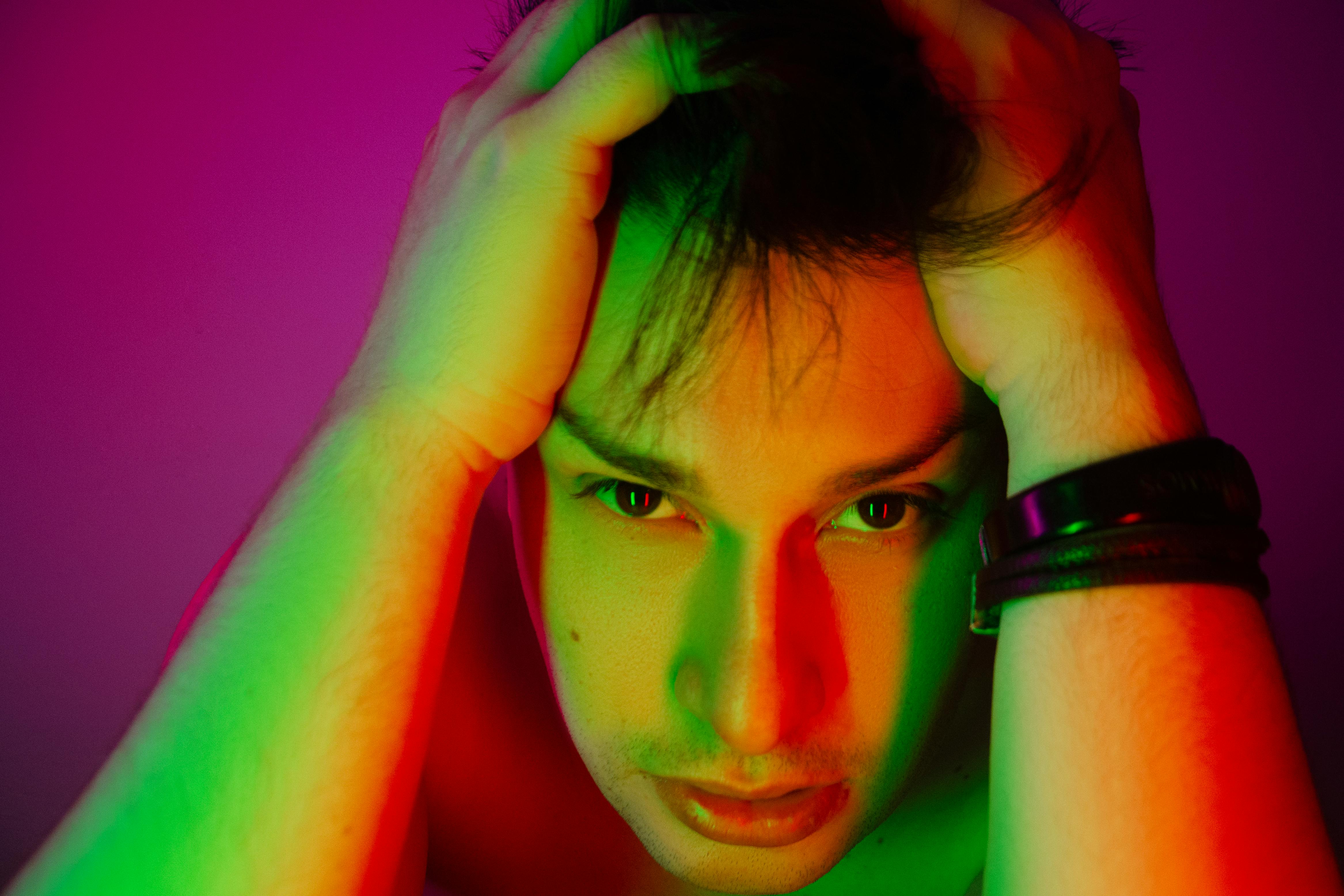 Colorful Portrait with Vibrant Lighting Effects · Free Stock Photo