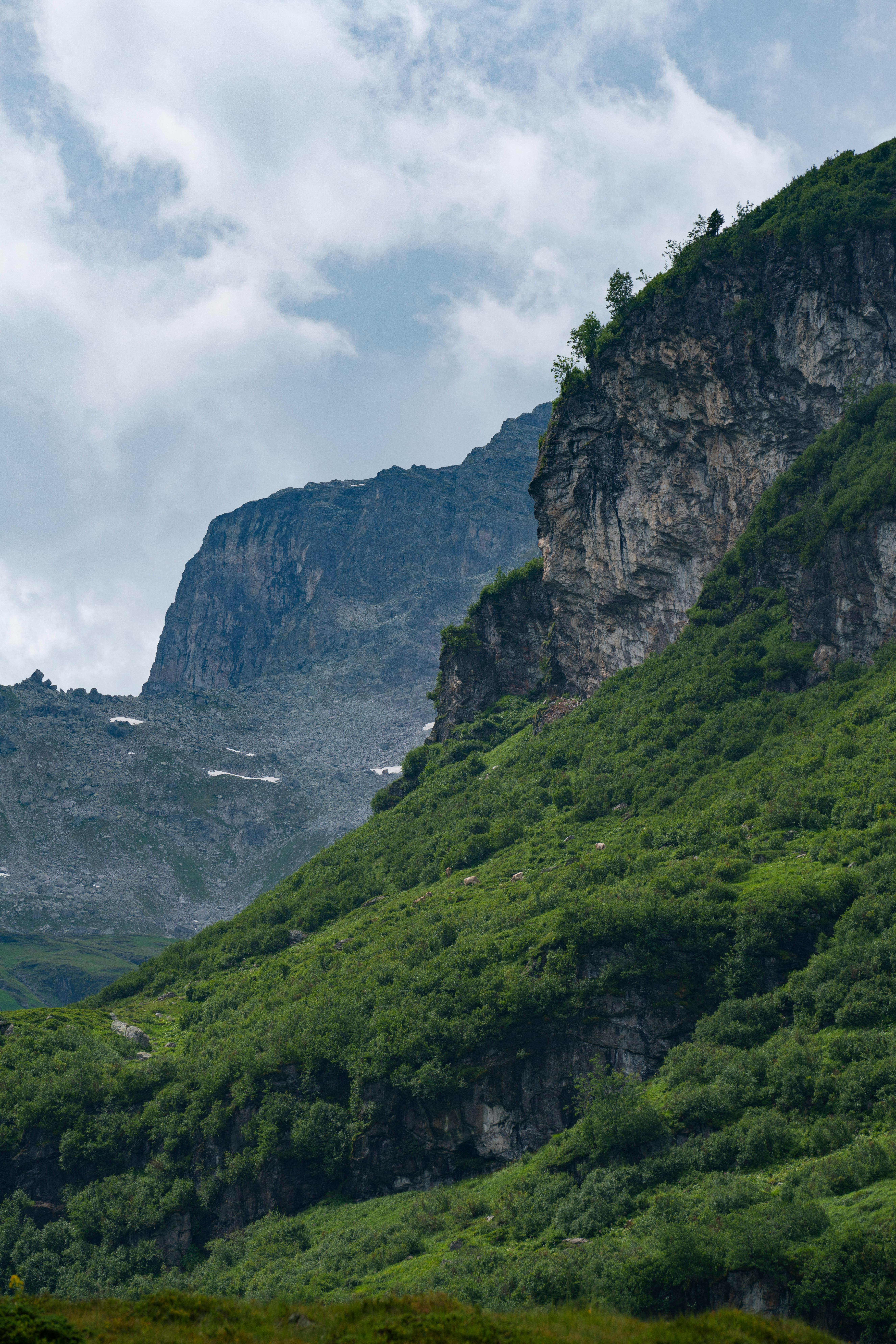 Majestic Alpine Mountain with Verdant Slopes · Free Stock Photo
