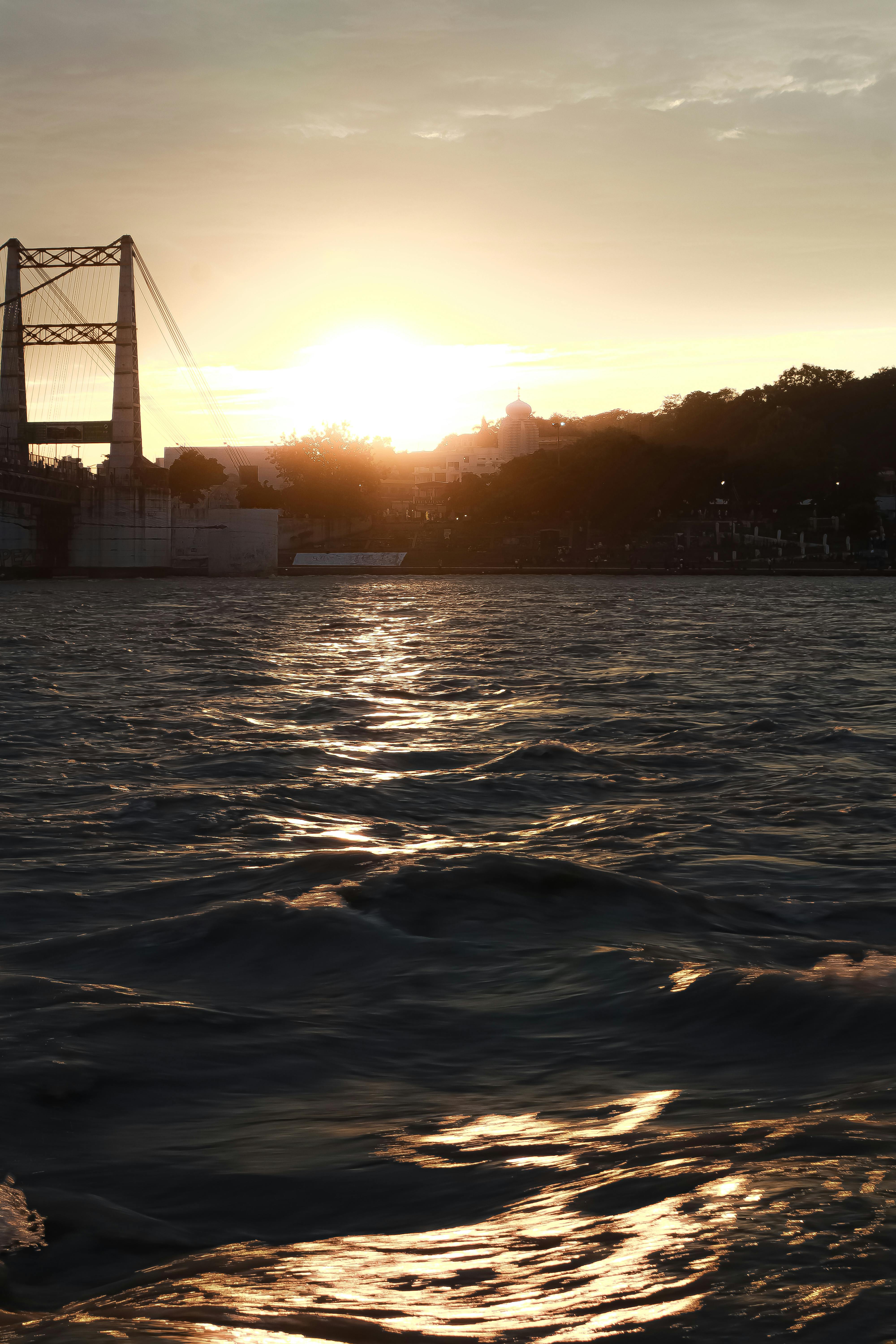 Stunning Sunset Over the Ganges in Rishikesh · Free Stock Photo