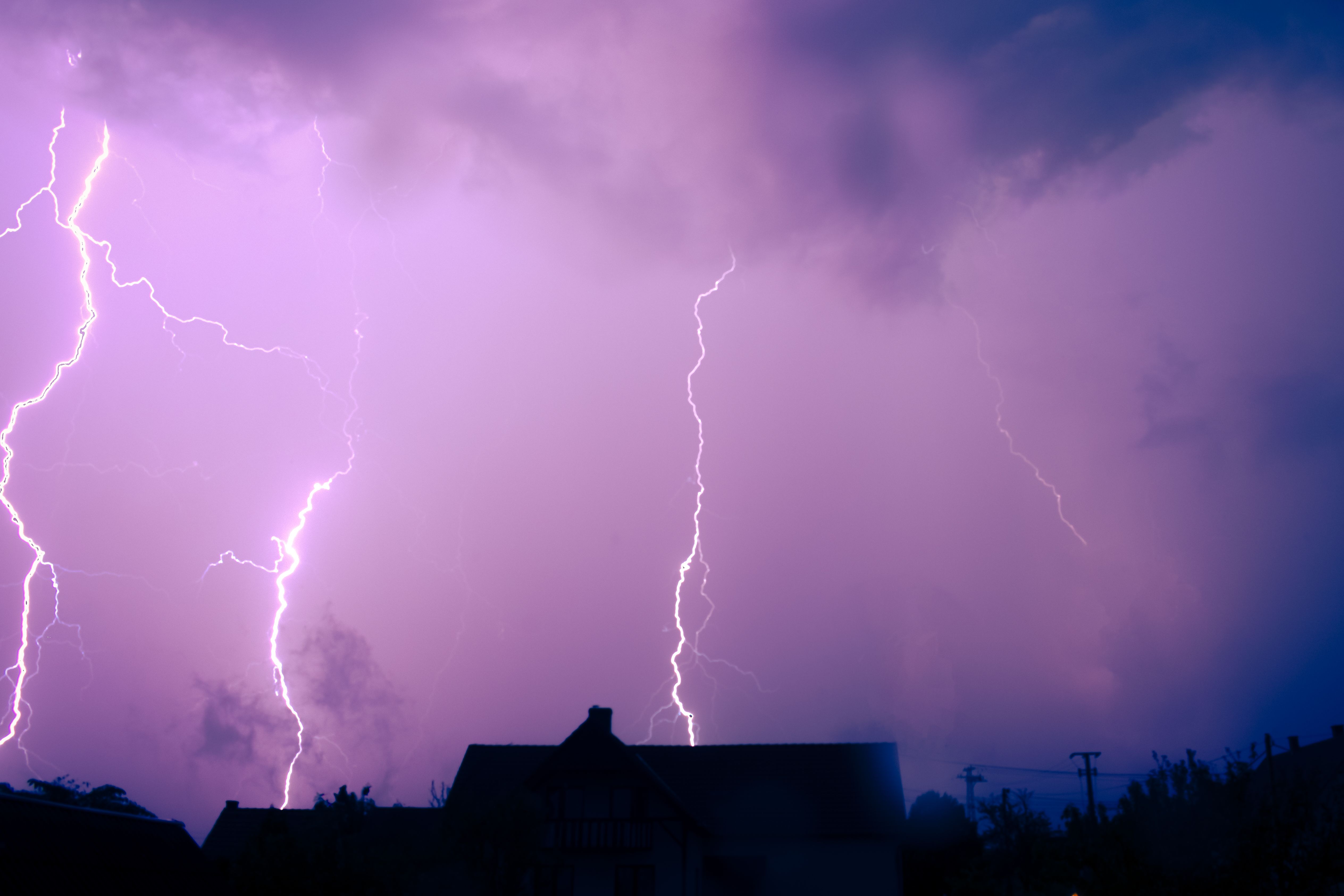 Vivid Lightning Strikes During Nighttime Storm · Free Stock Photo