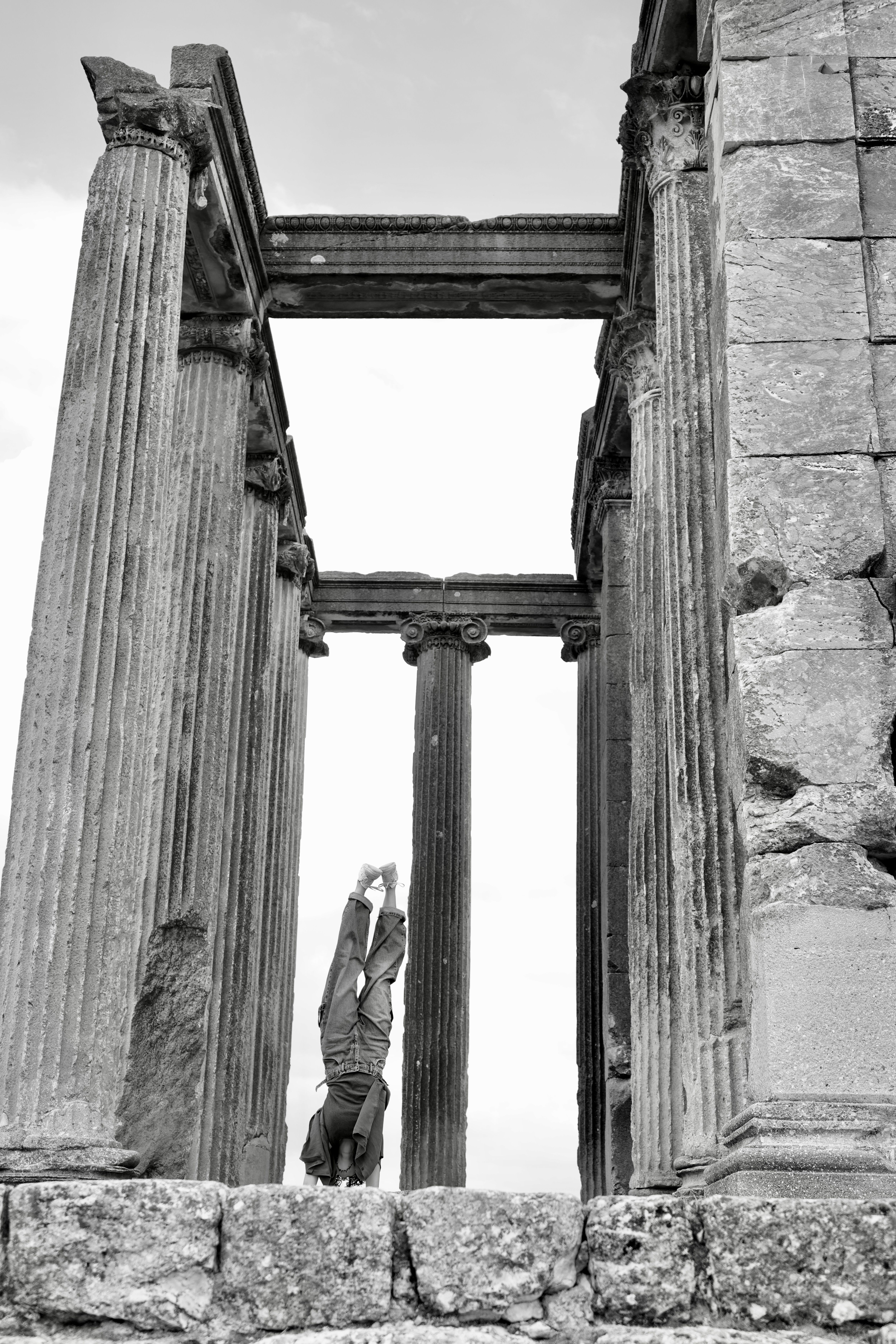 Person Practicing Yoga in Ancient Ruins · Free Stock Photo