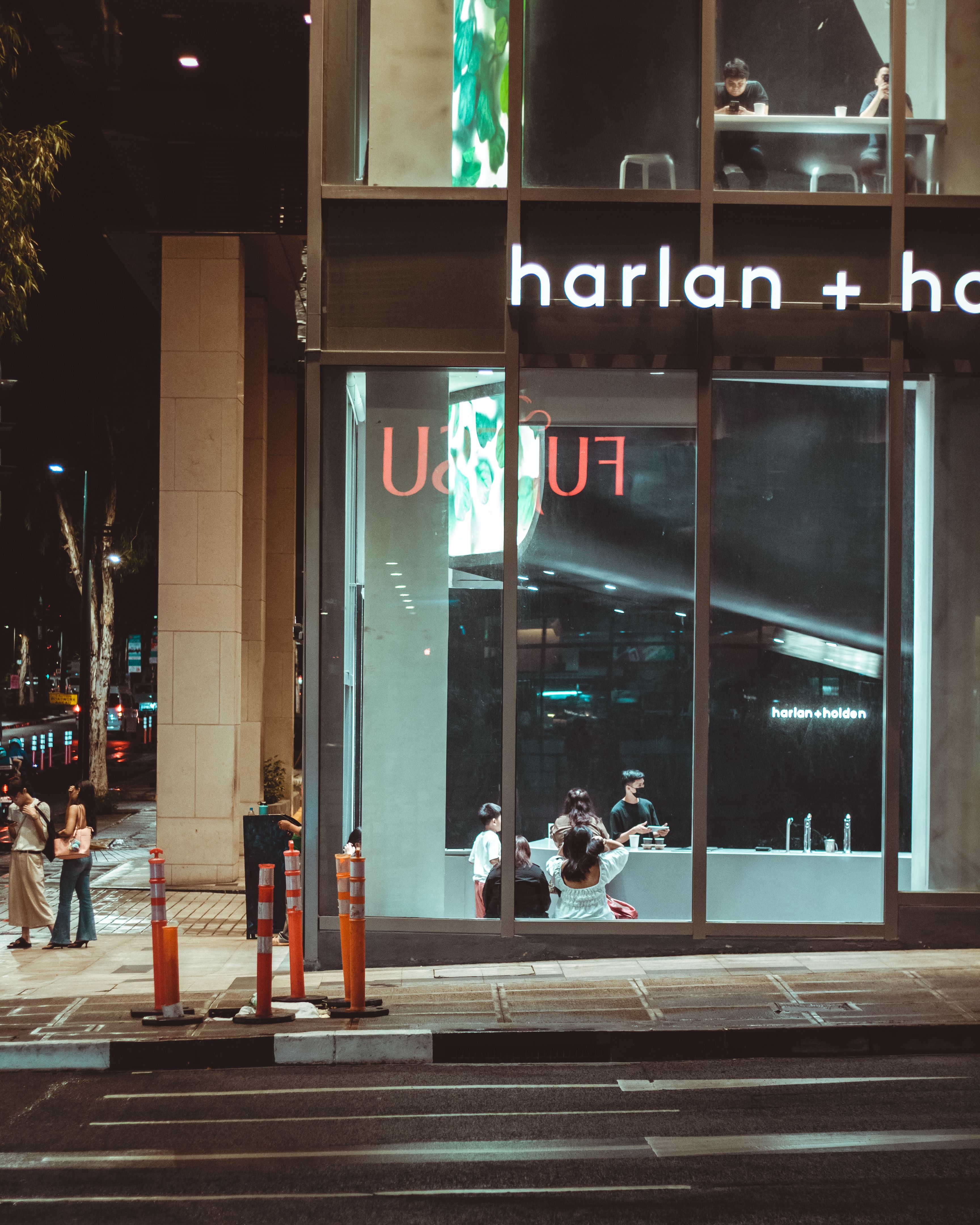 Modern Urban Cafe at Night · Free Stock Photo
