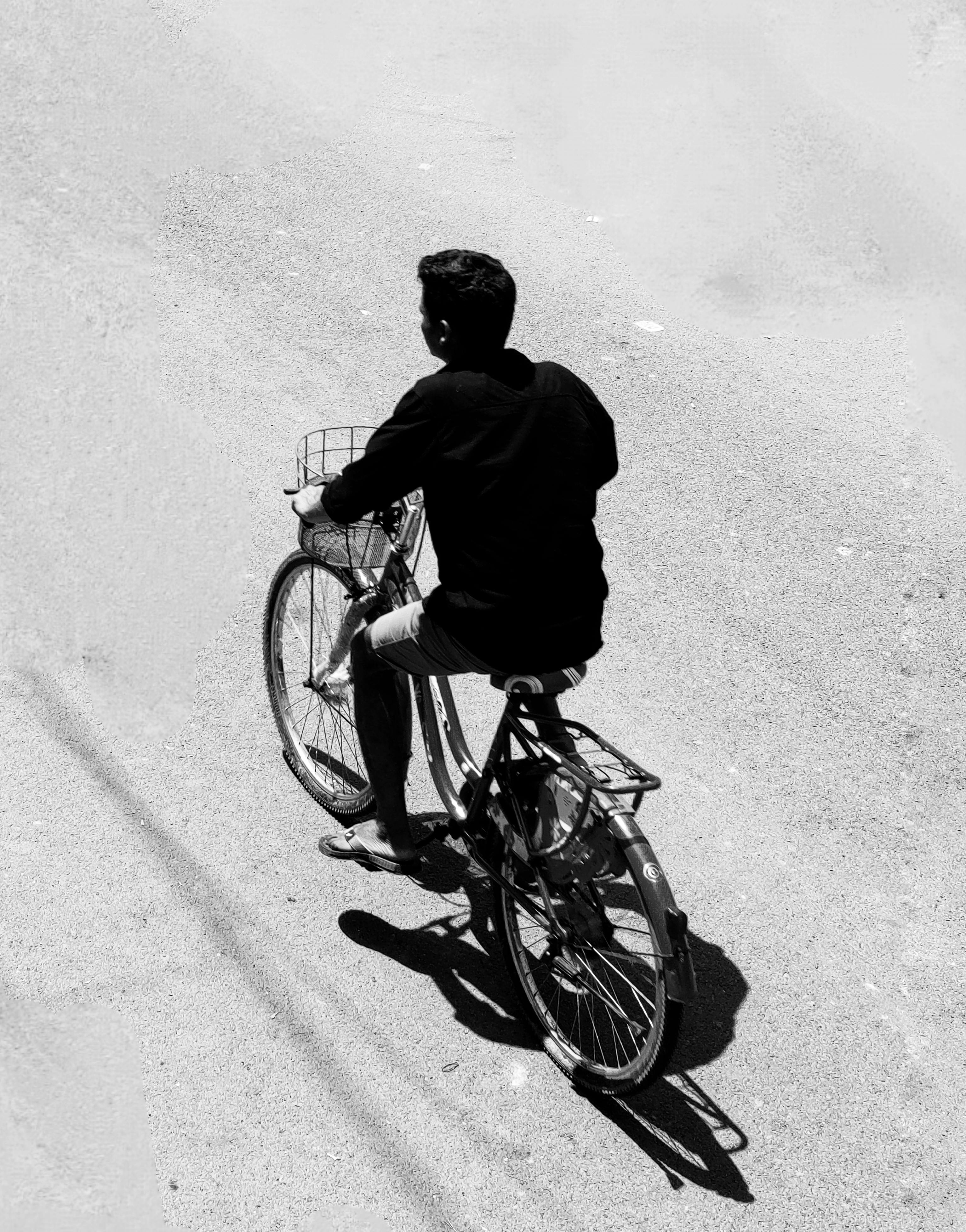 Black and White Bicycle Ride in West Bengal · Free Stock Photo