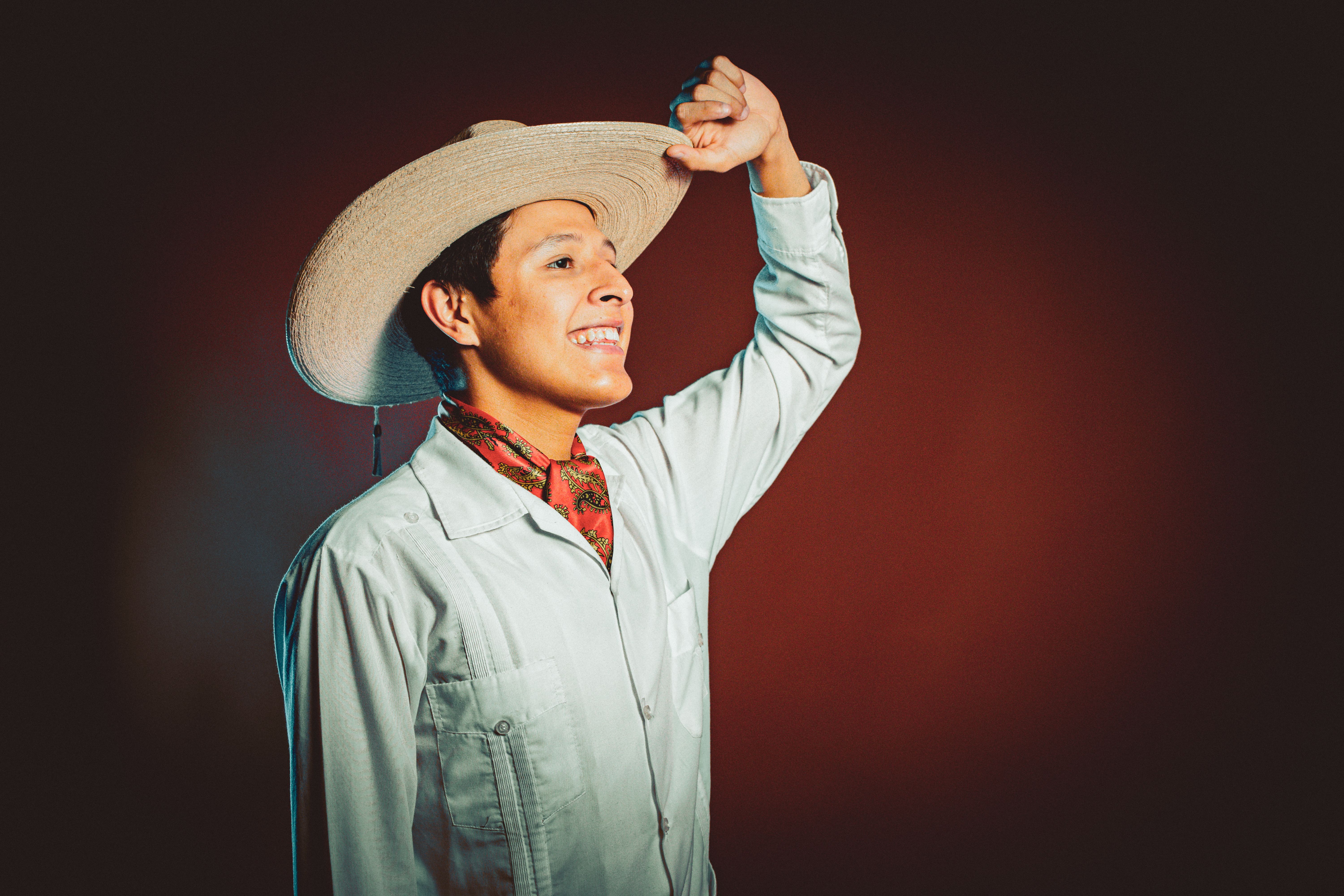 Young Man in Traditional Mexican Attire with Hat · Free Stock Photo