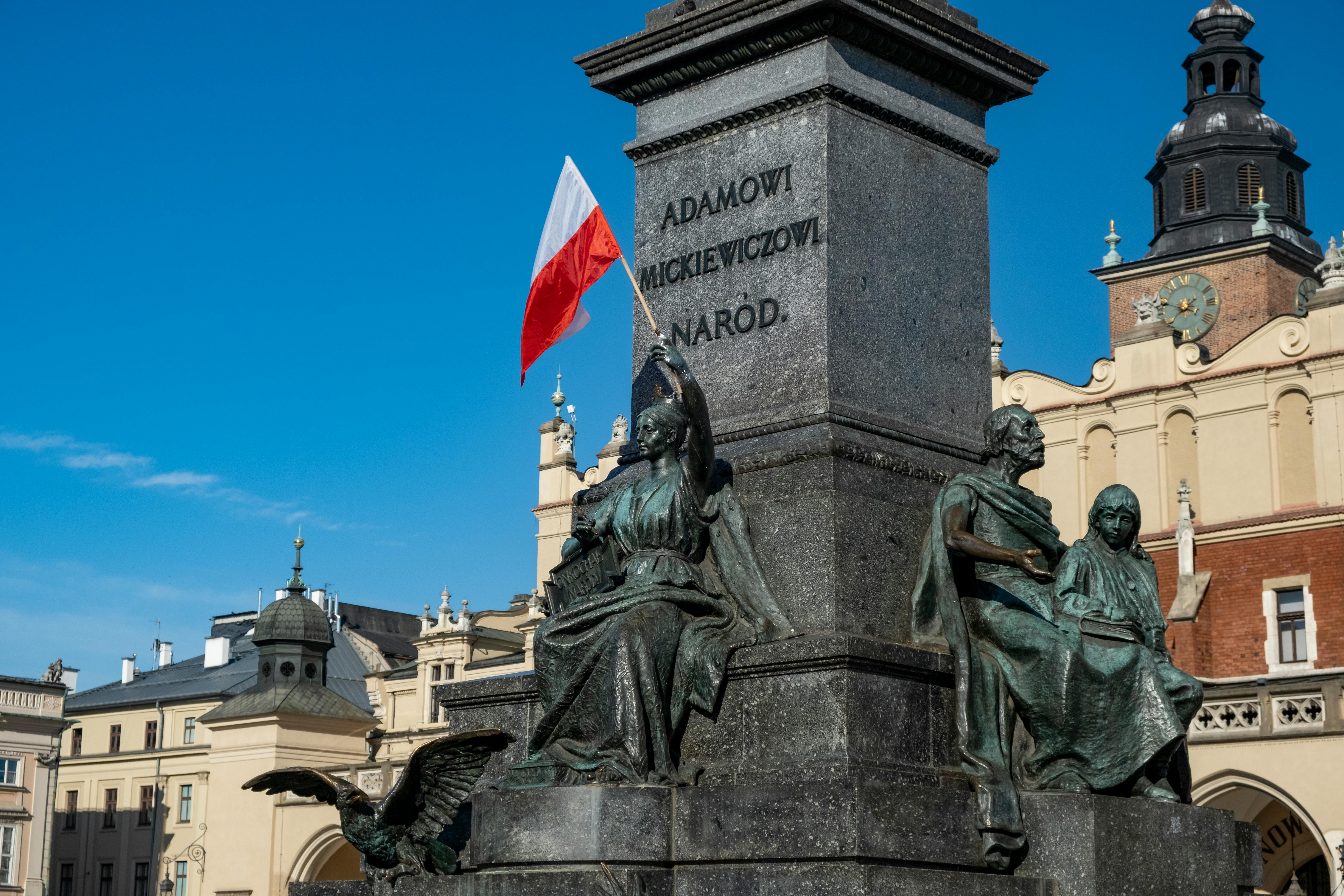 Adam Mickiewicz Monument in Kraków Square · Free Stock Photo