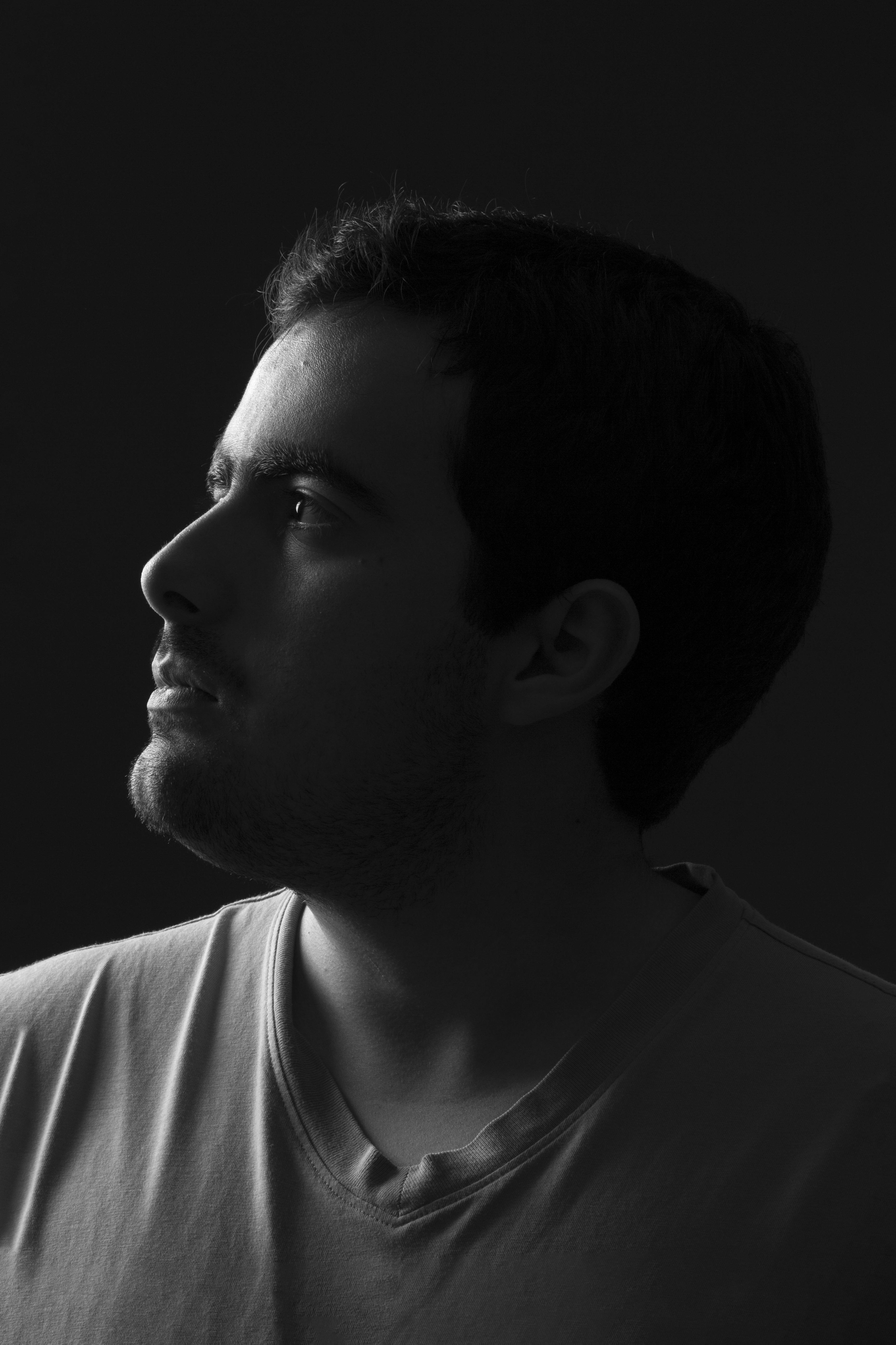 Dramatic Black and White Male Portrait · Free Stock Photo