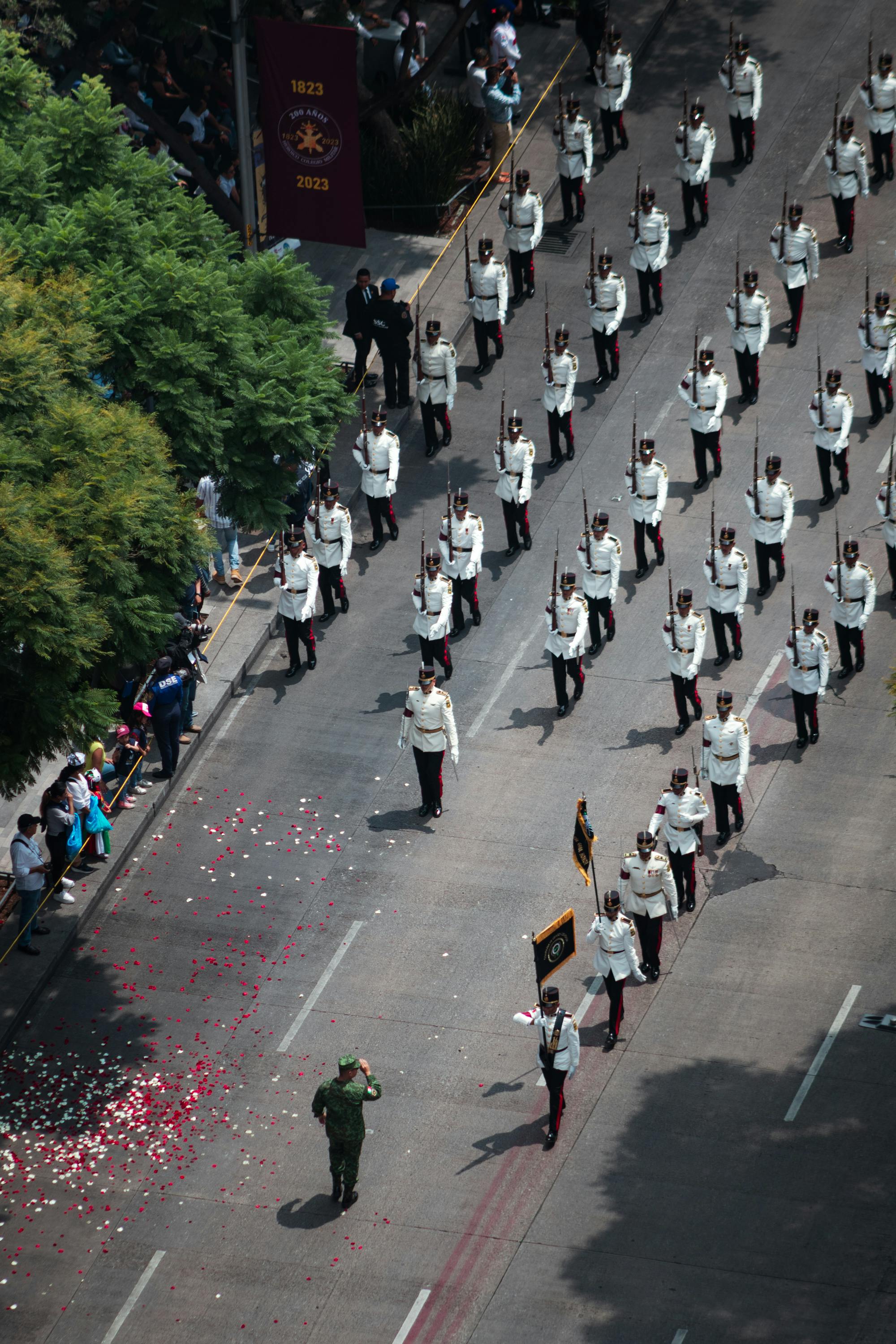 Colorful Parade Marching on Mexico City Street · Free Stock Photo