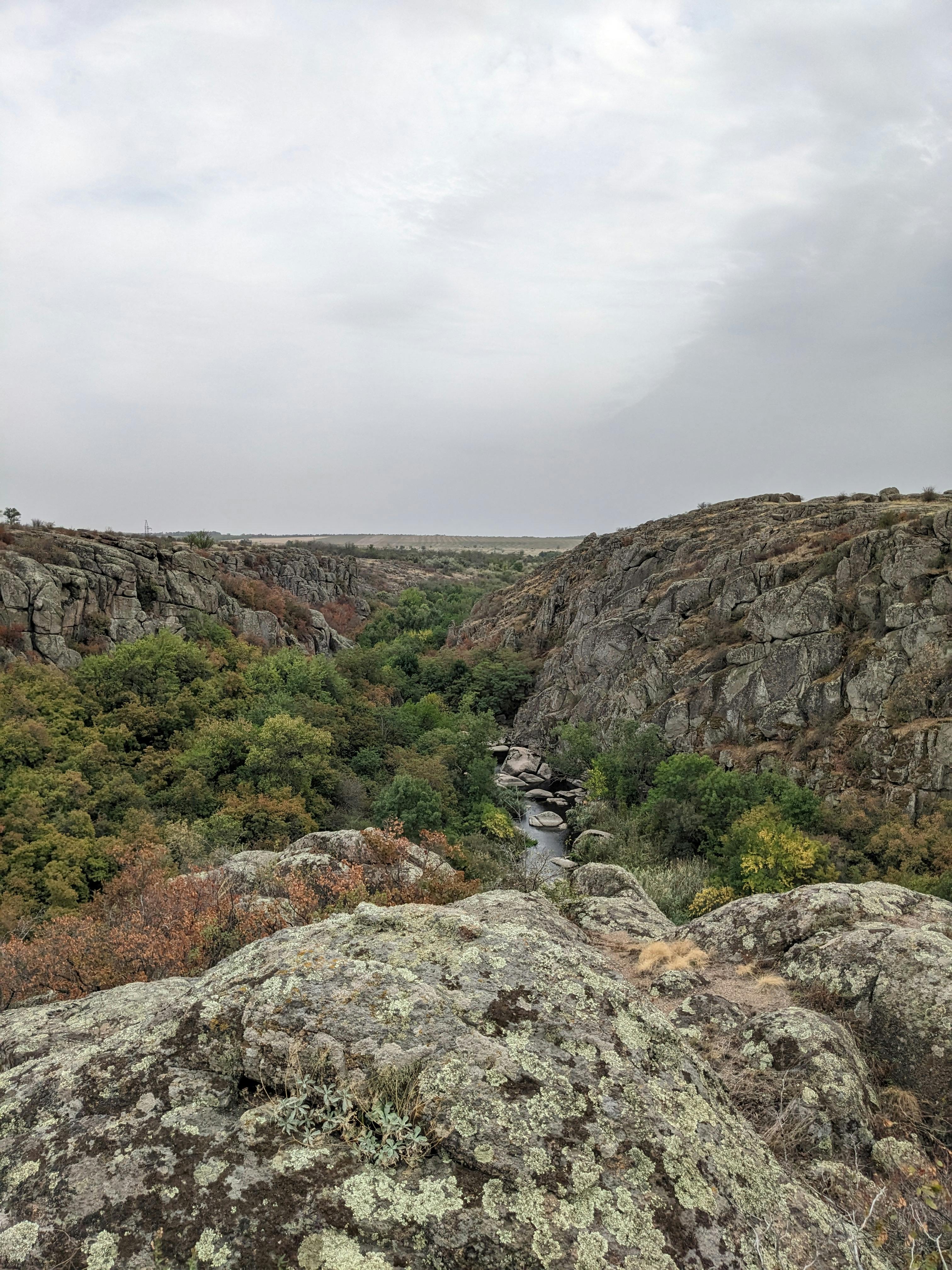 Scenic Rocky Canyon Landscape in Overcast Weather · Free Stock Photo