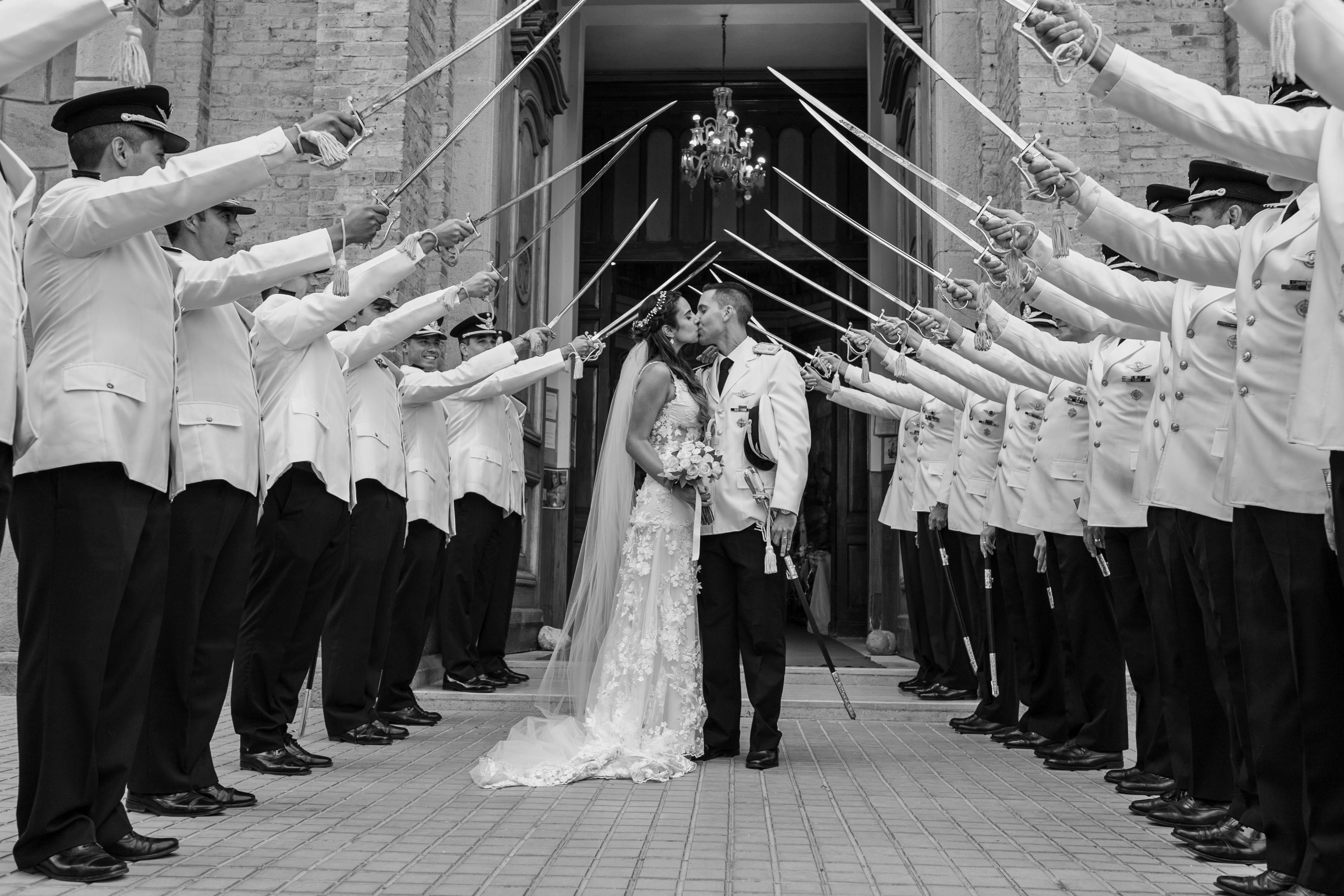 Elegant Military Wedding Guard of Honour Scene · Free Stock Photo