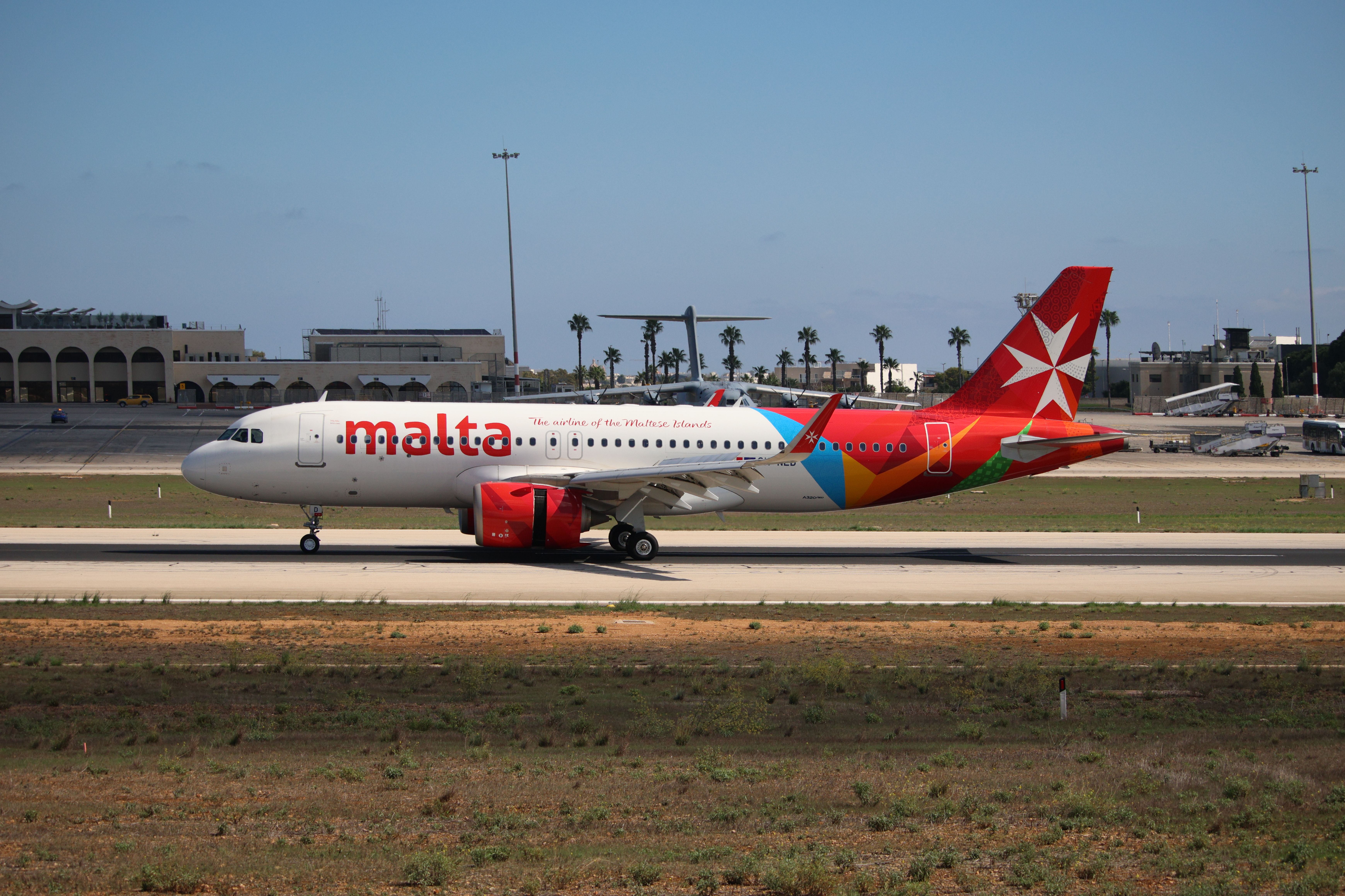 Air Malta Airbus A320 at Malta International Airport · Free Stock Photo
