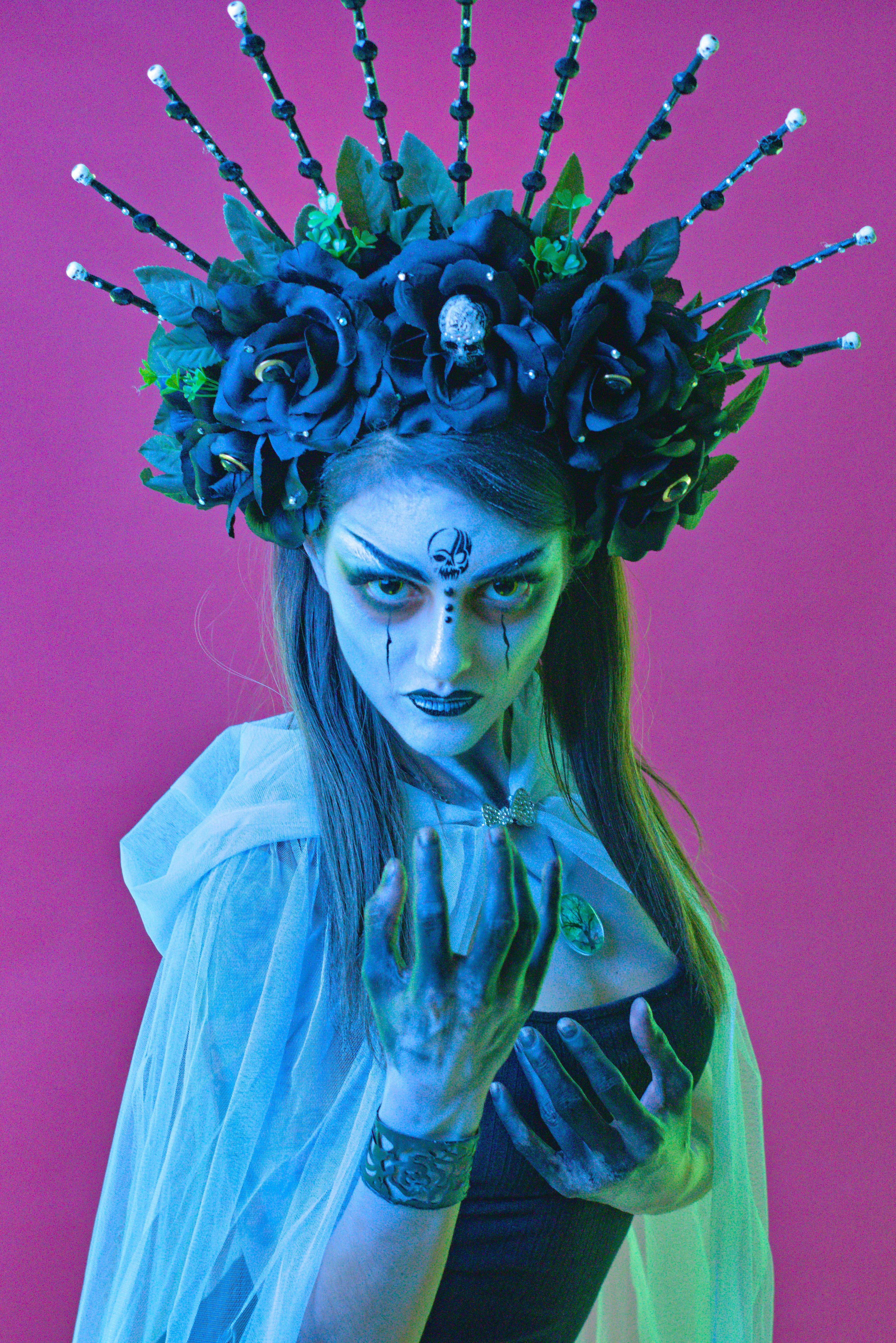 Gothic Fantasy Woman with Dramatic Headdress · Free Stock Photo