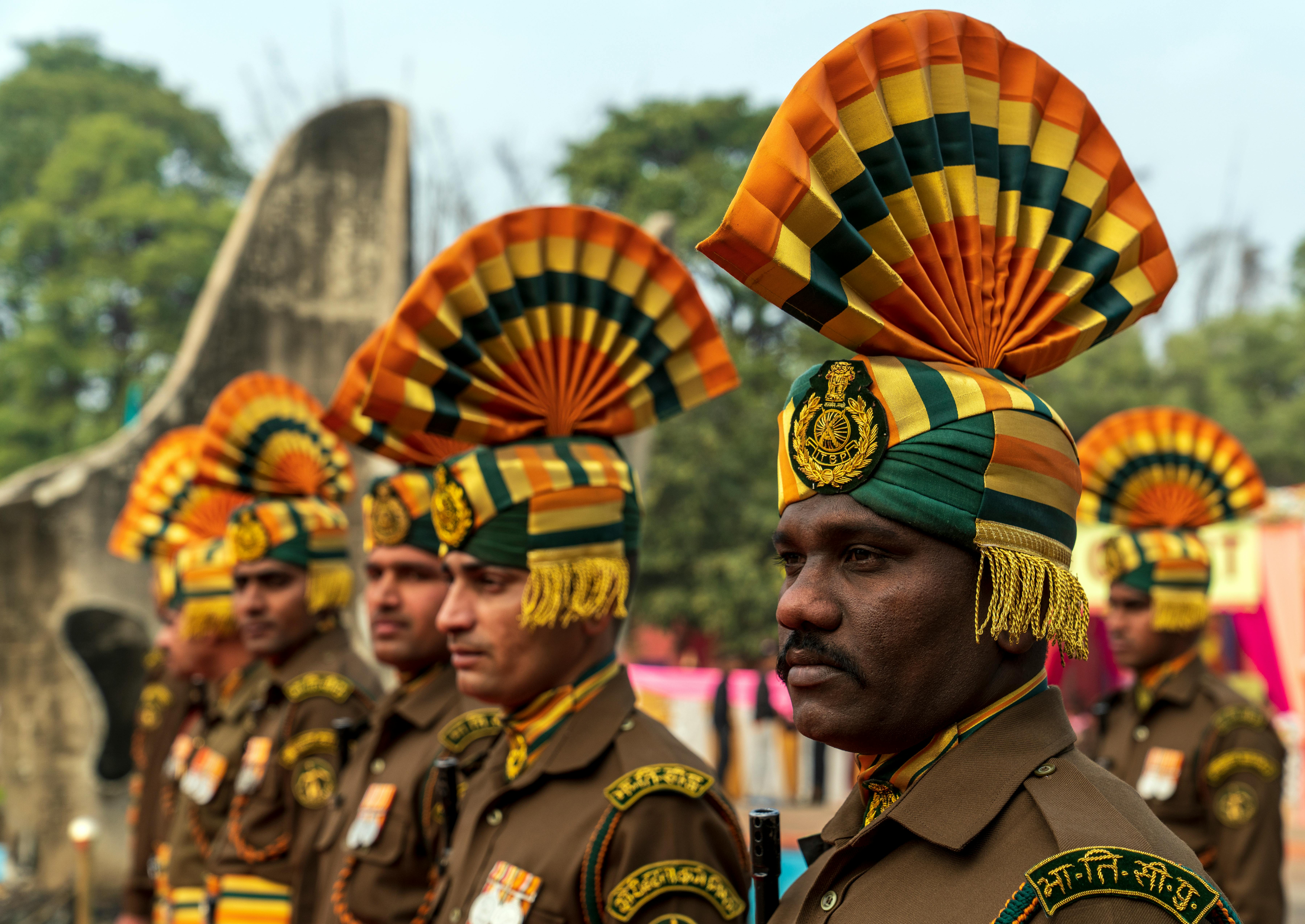 Indian Soldiers in Uniform with Ornate Headgear · Free Stock Photo