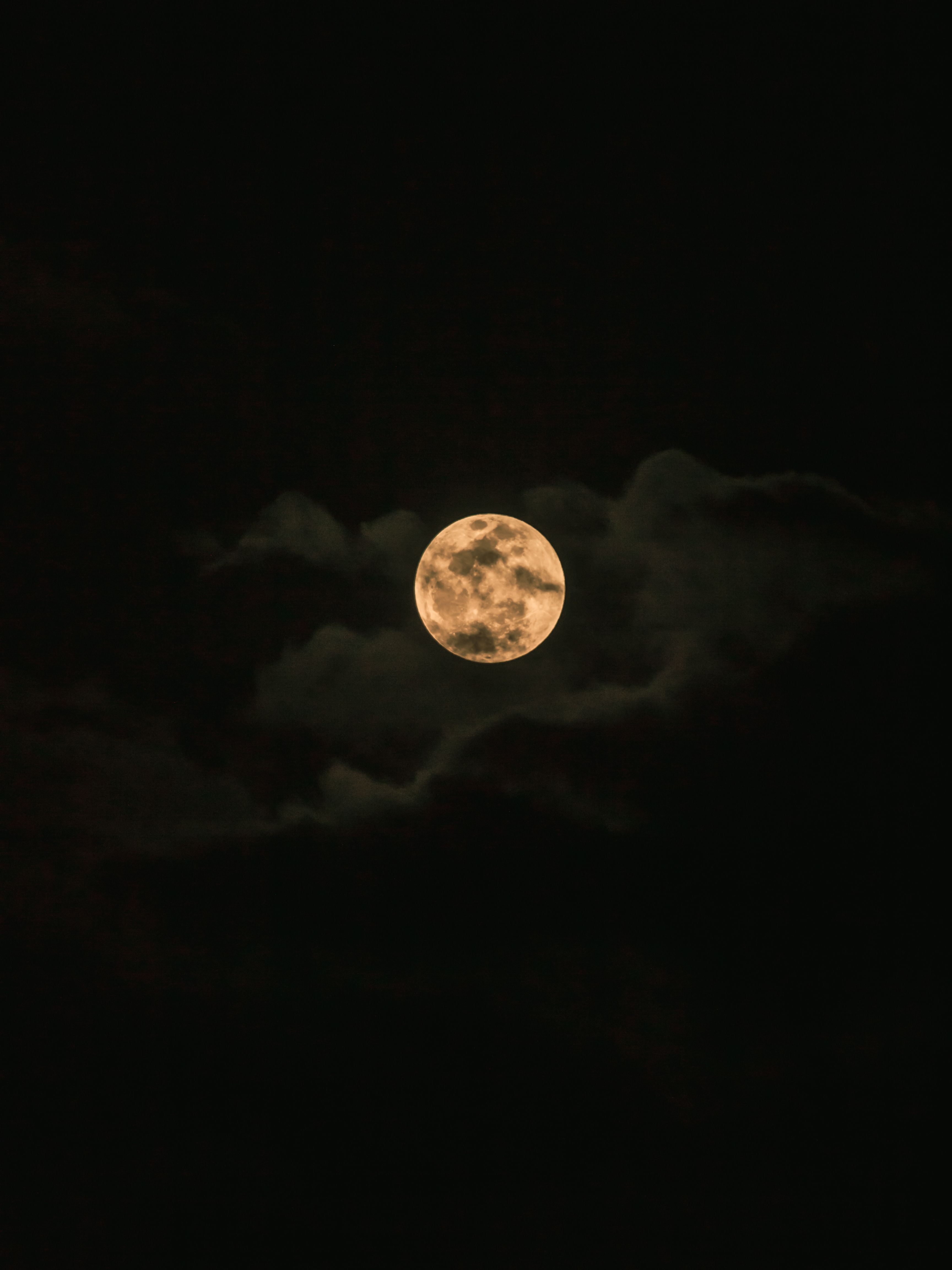 Full Moon Hidden by Night Clouds · Free Stock Photo