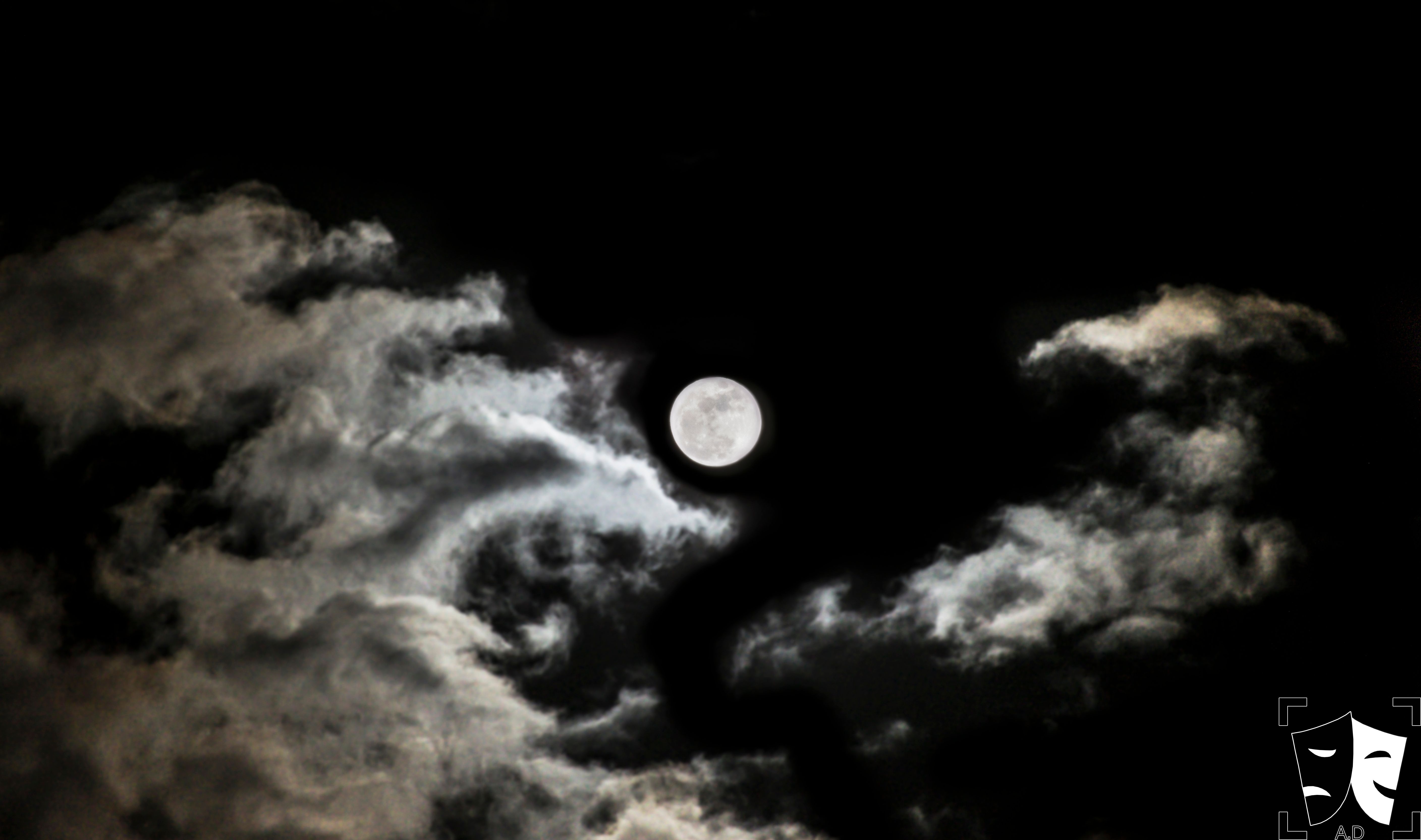 Cloudy Night Sky Moon