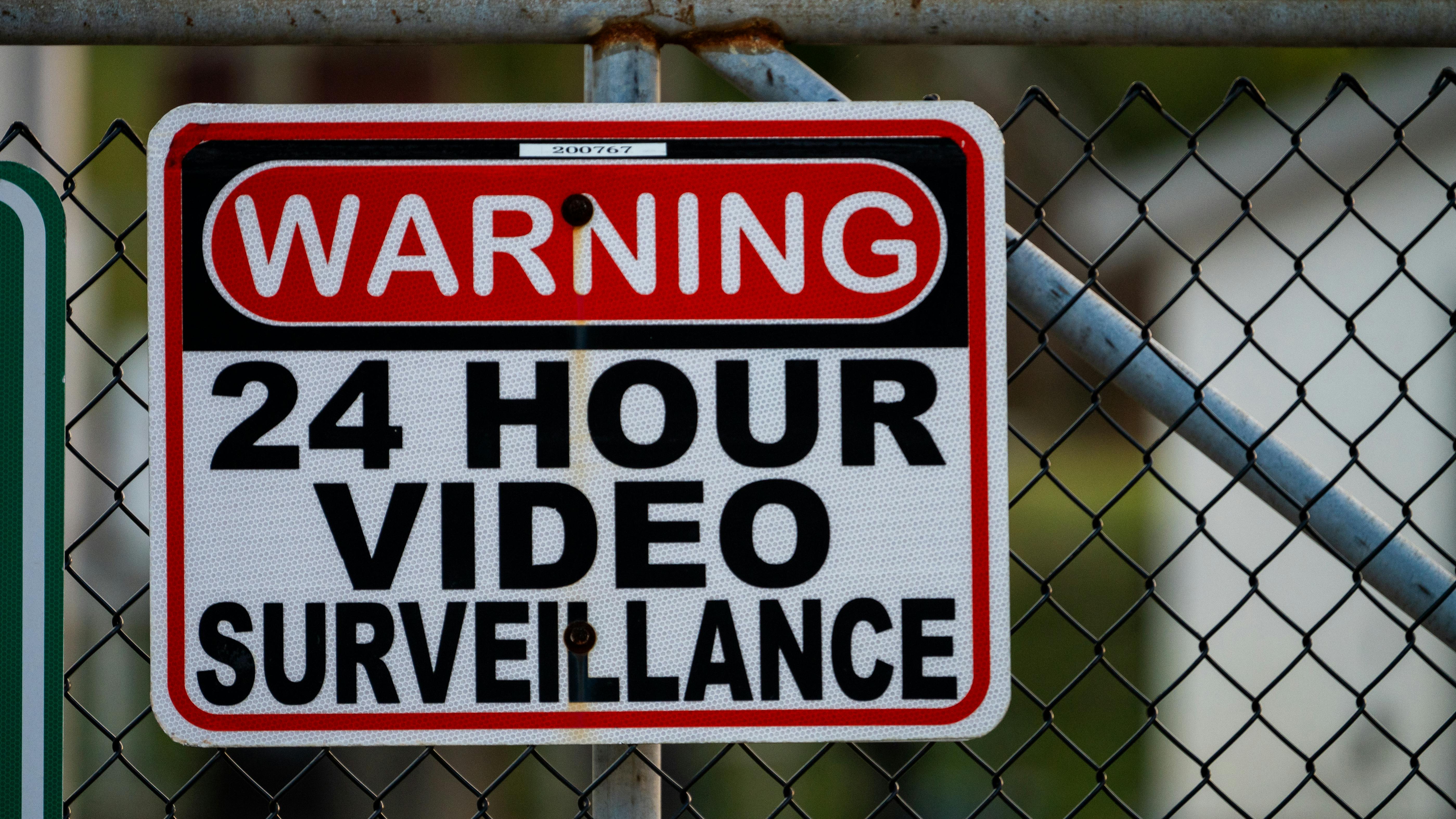24-hour Video Surveillance Warning Sign · Free Stock Photo
