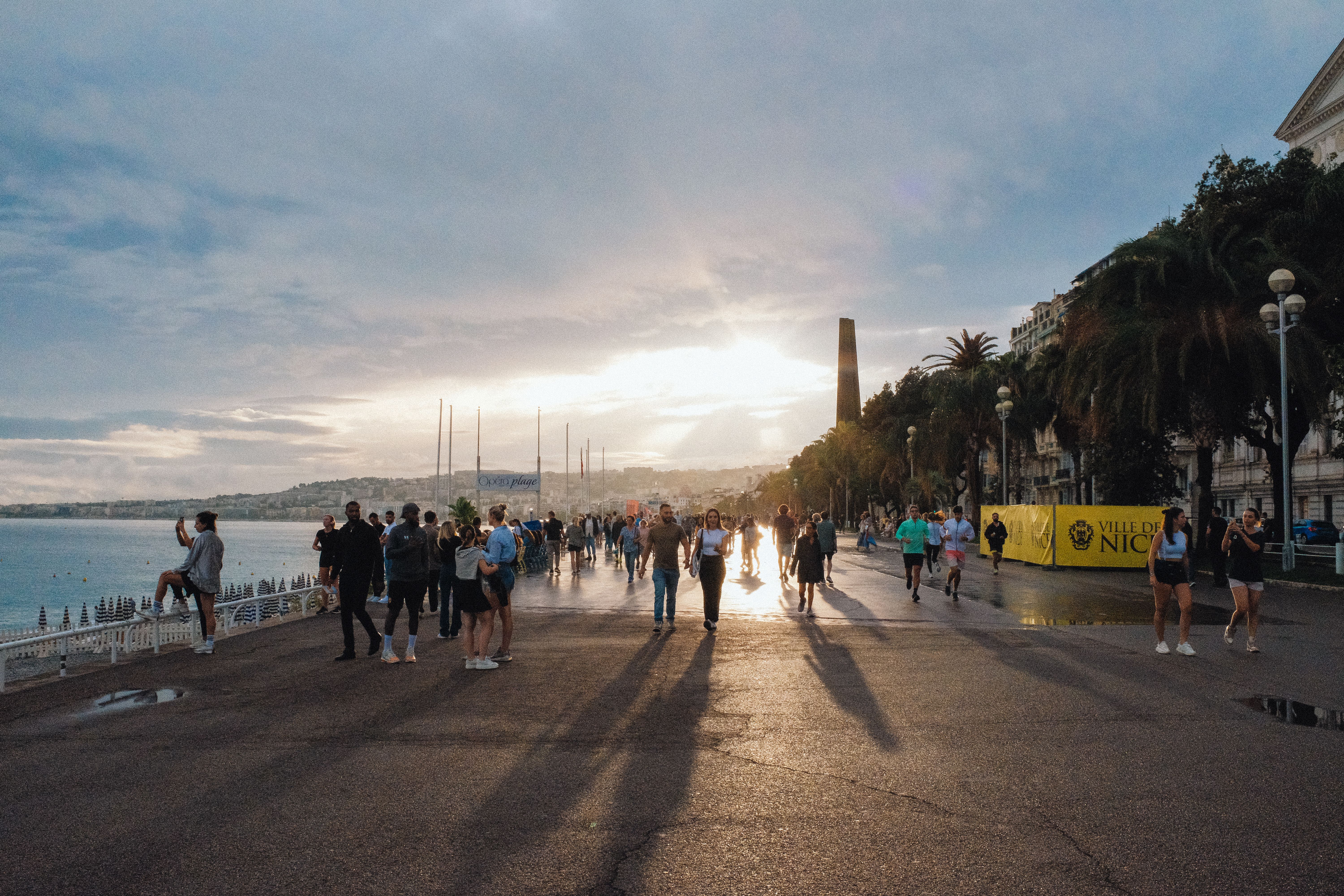 Promenade des Anglais during vibrant sunset walk · Free Stock Photo