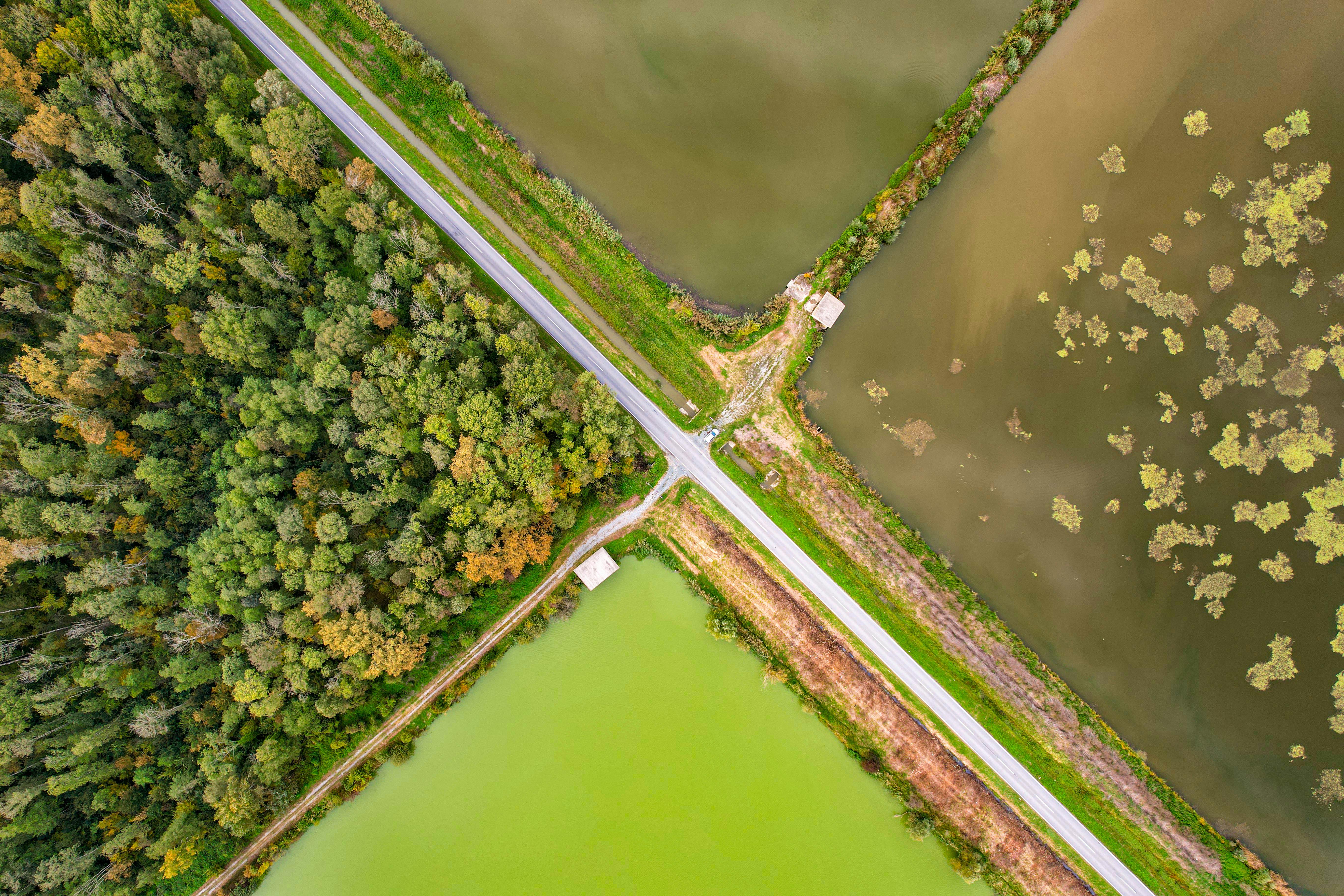 Aerial View of Intersection in Garešnica Landscape · Free Stock Photo