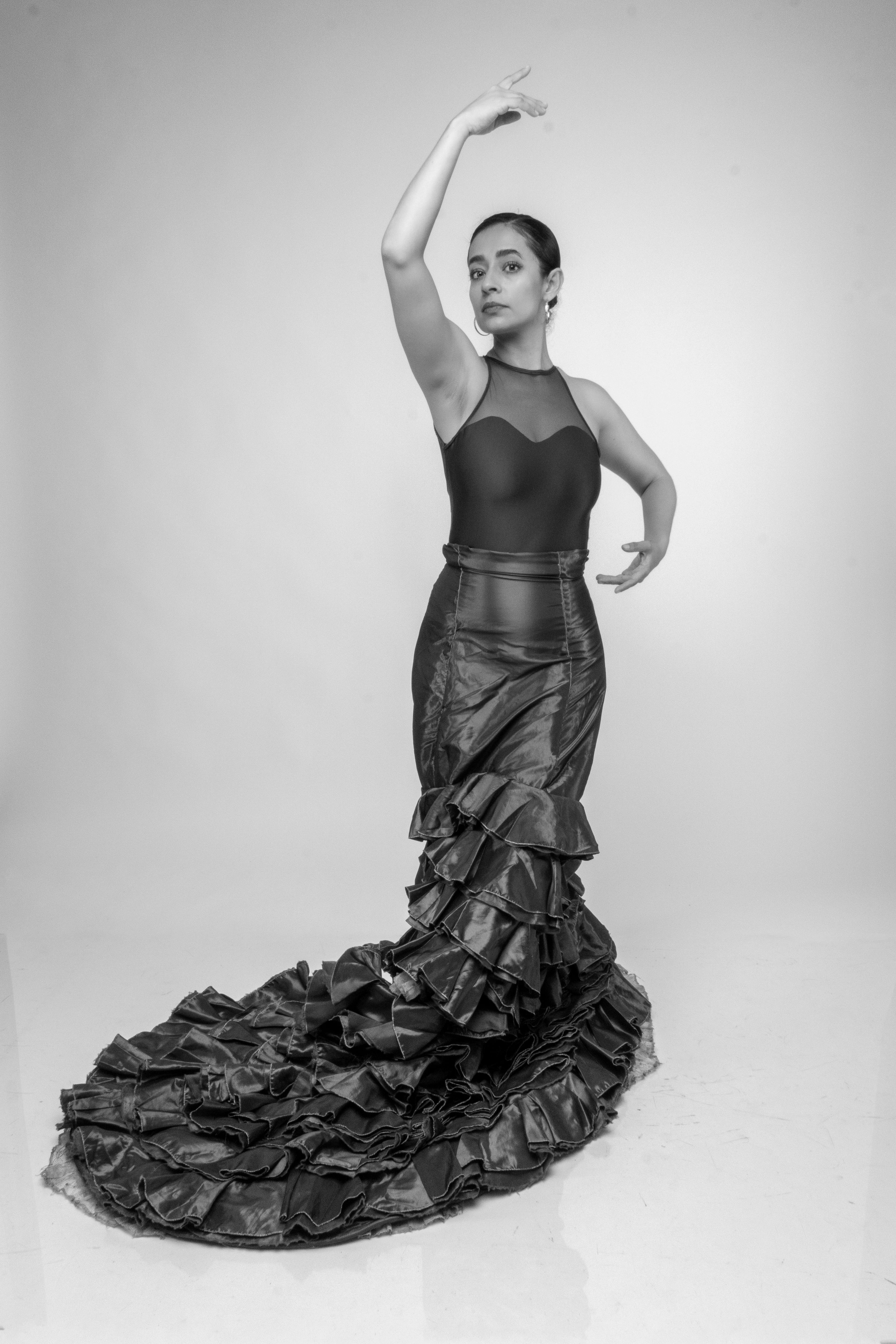 Bailaora De Flamenco Elegante Con Traje Tradicional · Foto de stock ...