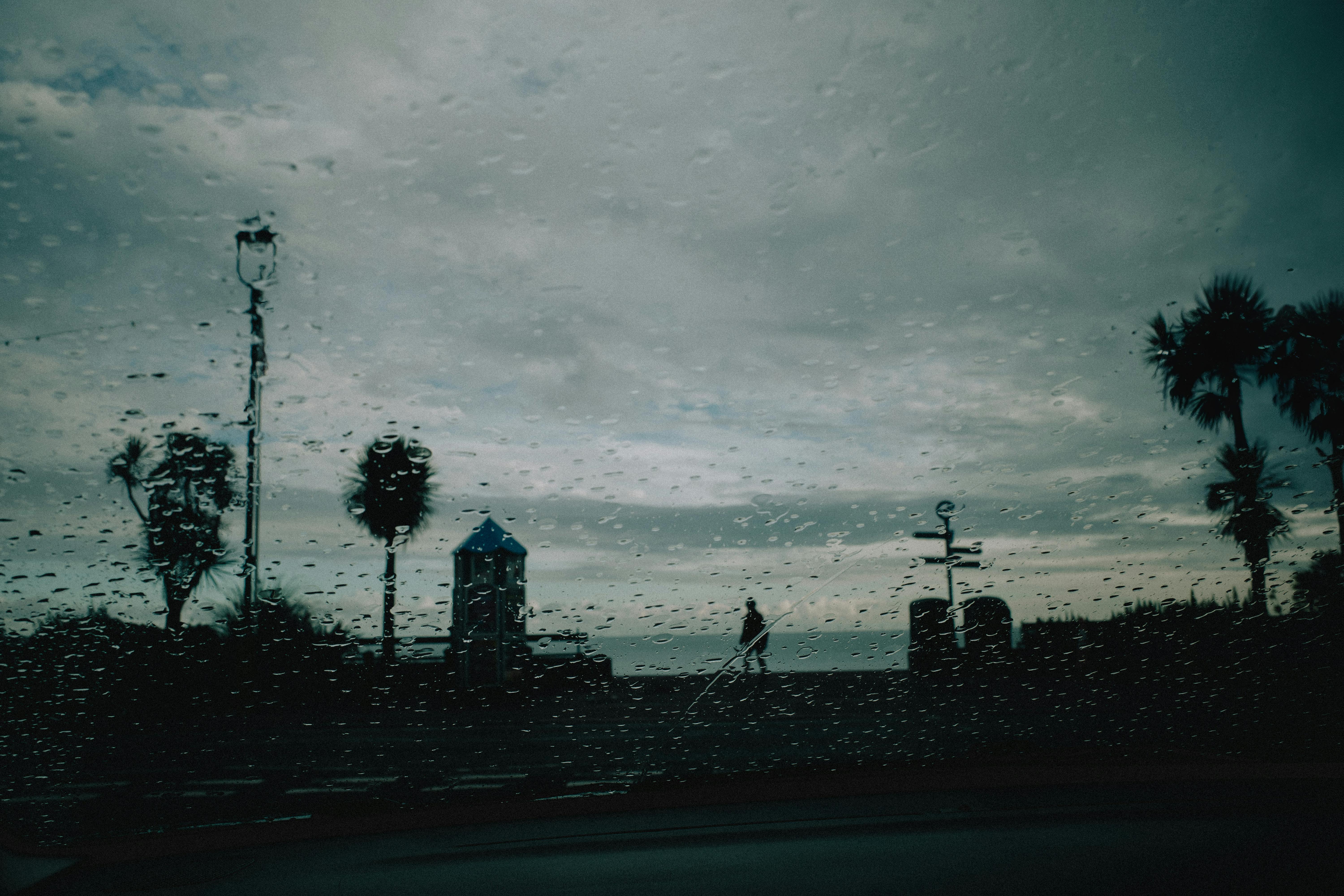 Moody Rainy Day in Llandudno, Wales - View Through Windshield · Free ...