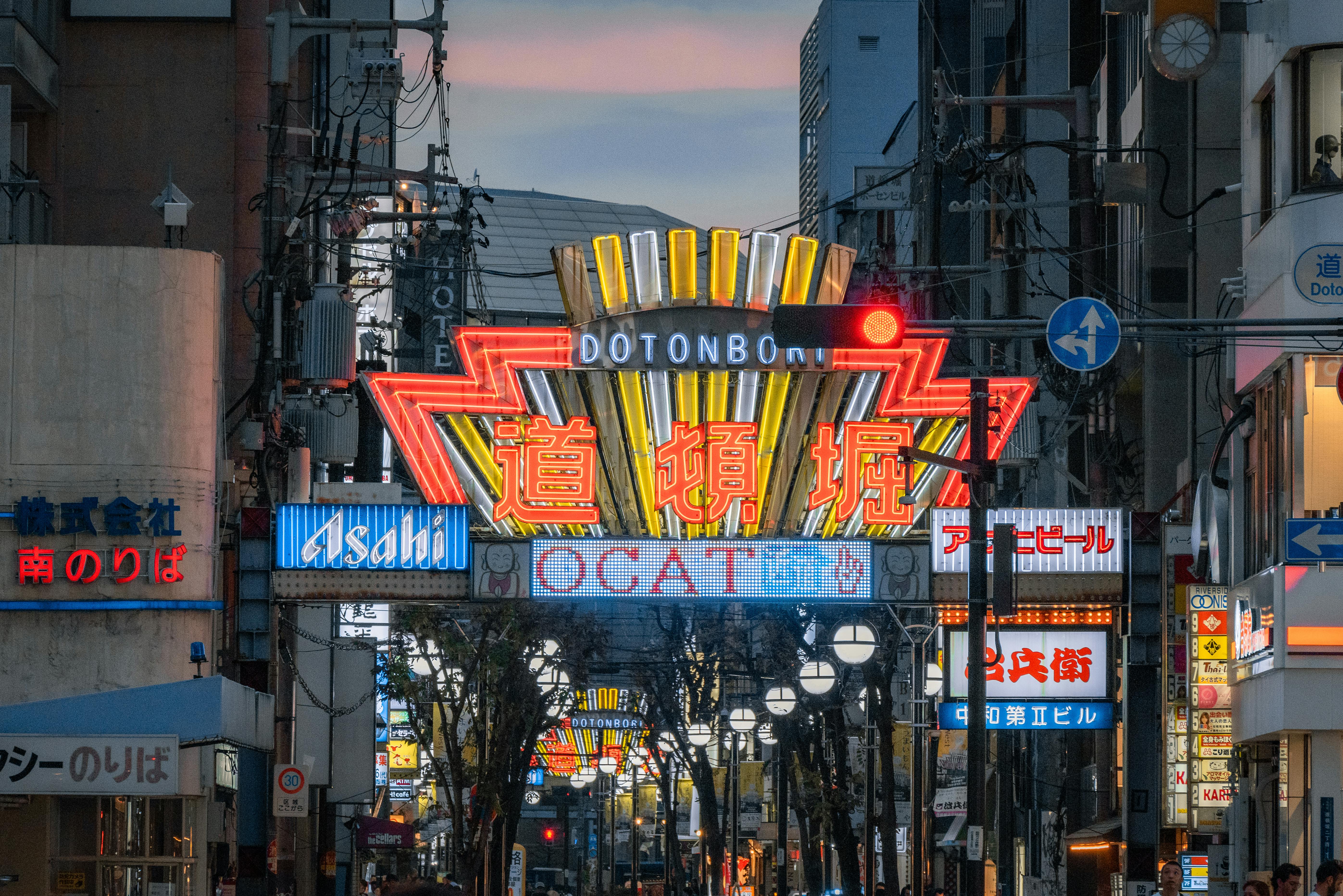 Vibrant Neon Signs at Dotonbori, Osaka Japan · Free Stock Photo