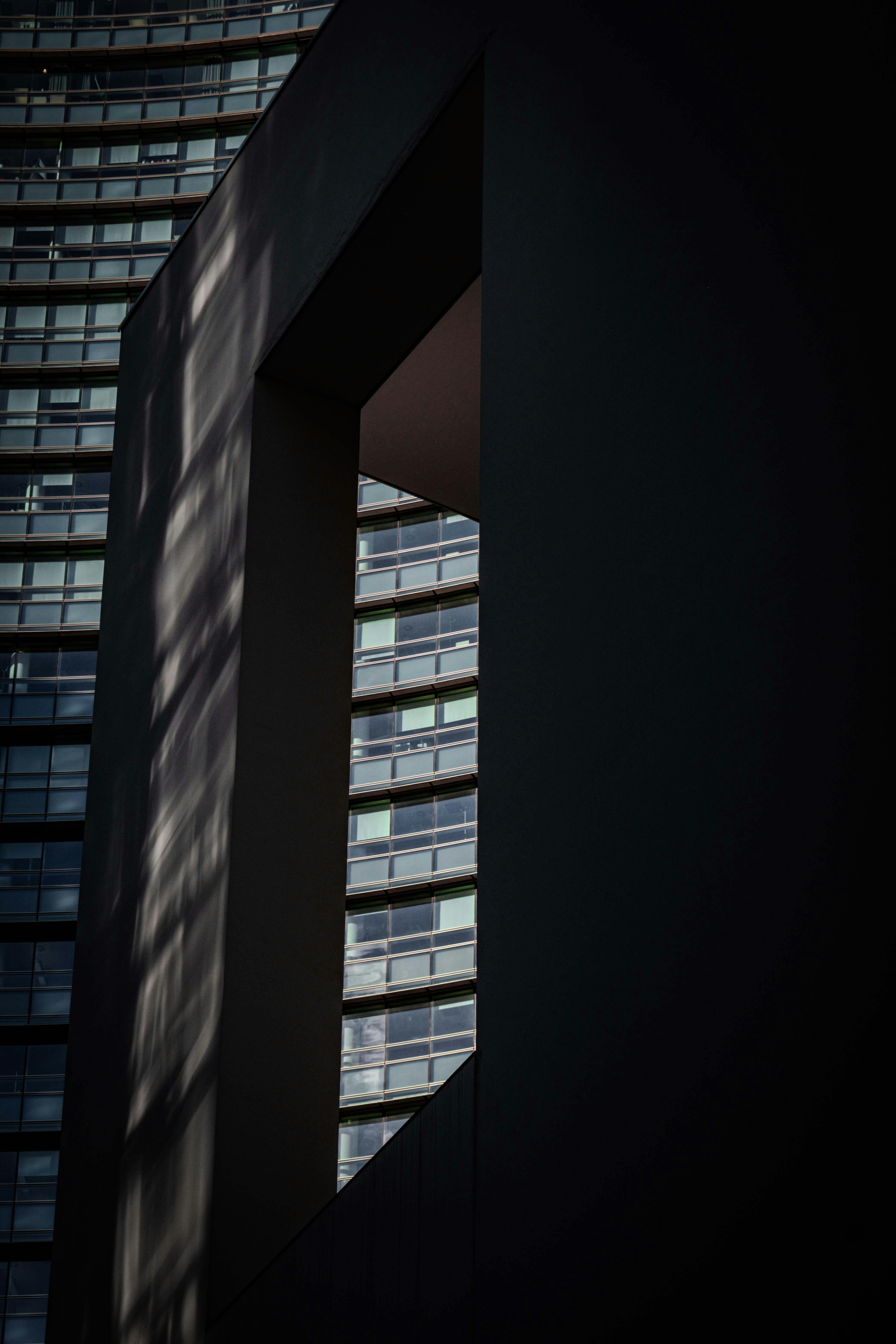 Abstract Architectural Shadow Play in Modern Building · Free Stock Photo