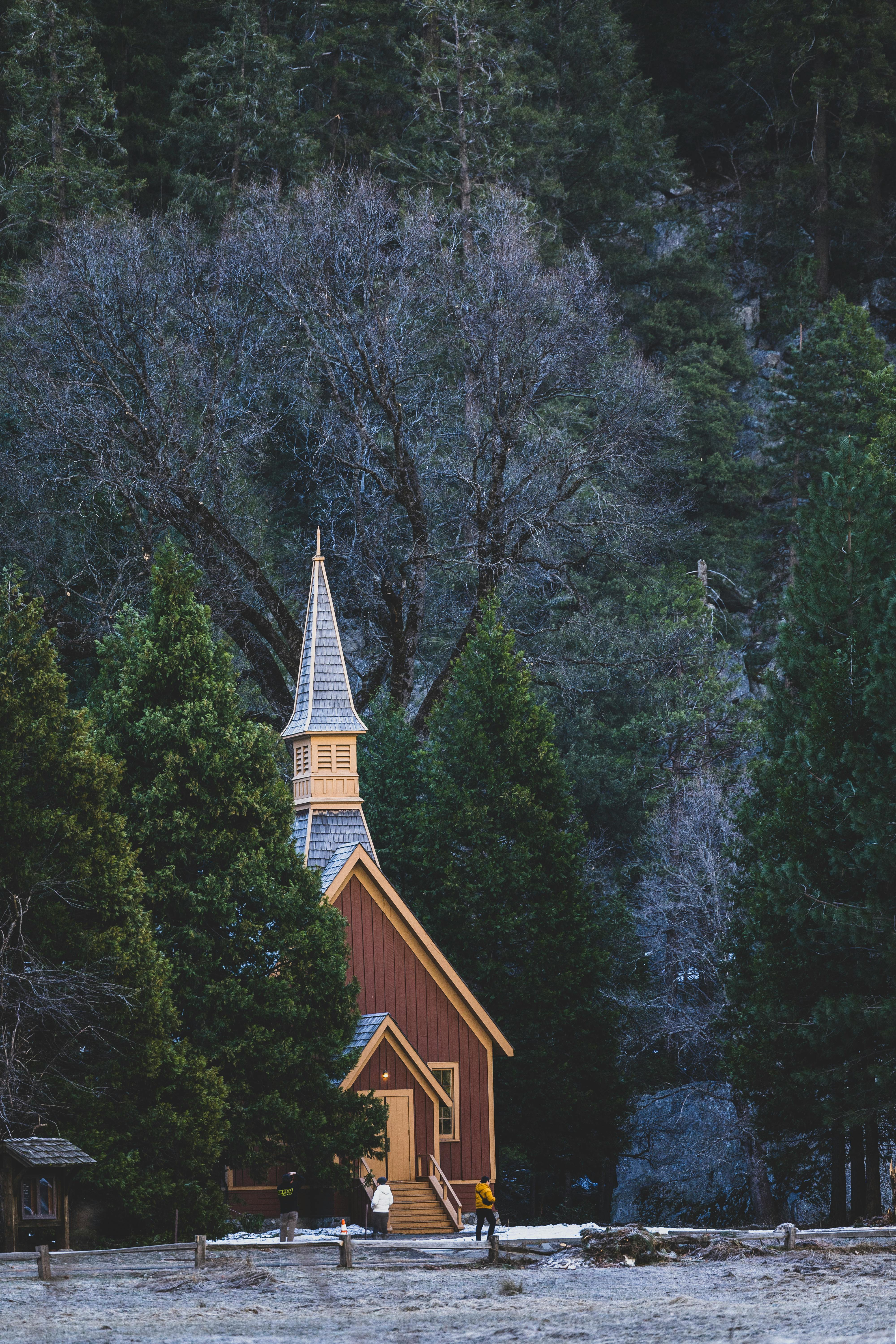 Rustic Chapel in Forest Setting at Dusk · Free Stock Photo