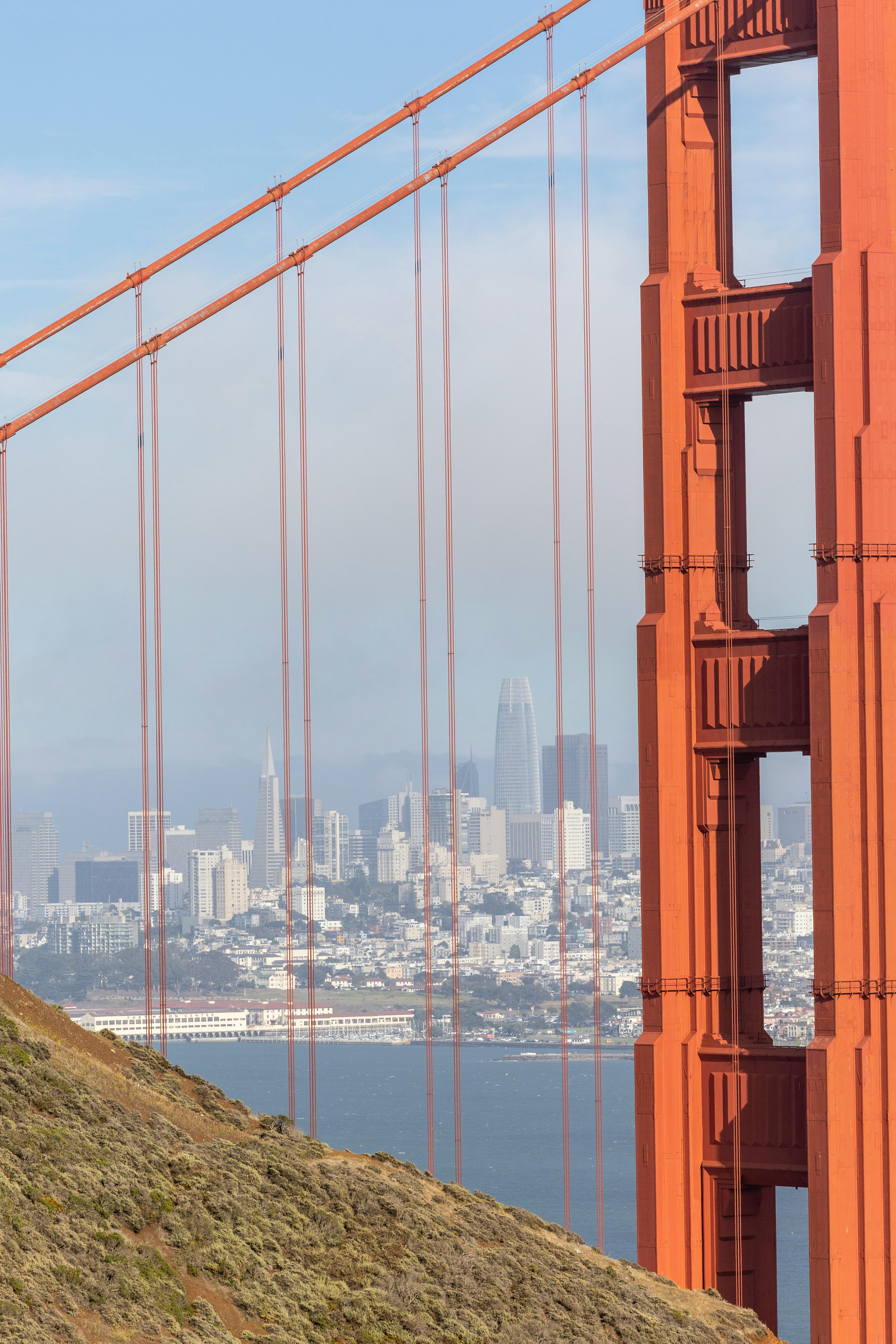Golden Gate Bridge Overlooking San Francisco Skyline · Free Stock Photo