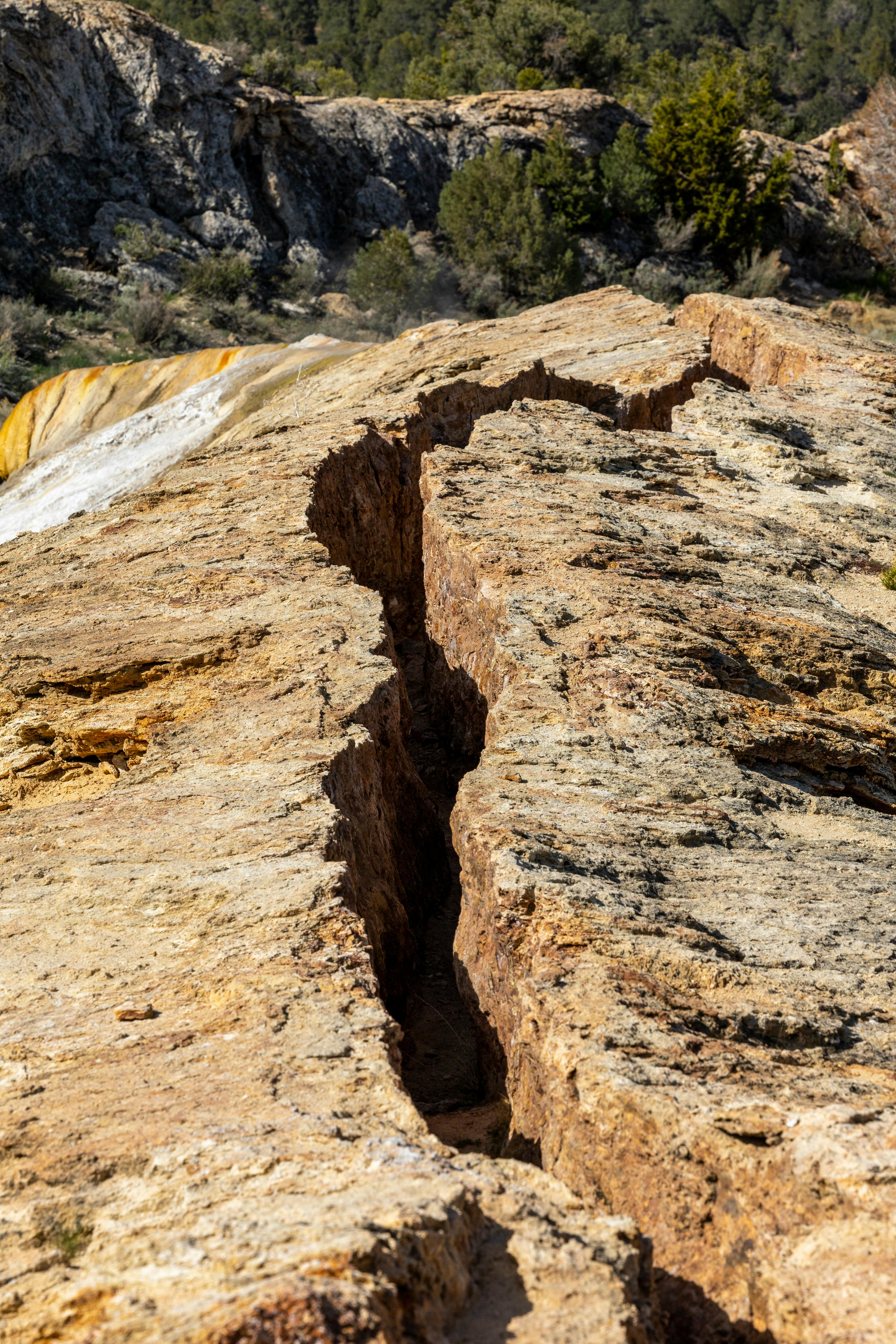 Rock Formation with Deep Crevice in Nature · Free Stock Photo