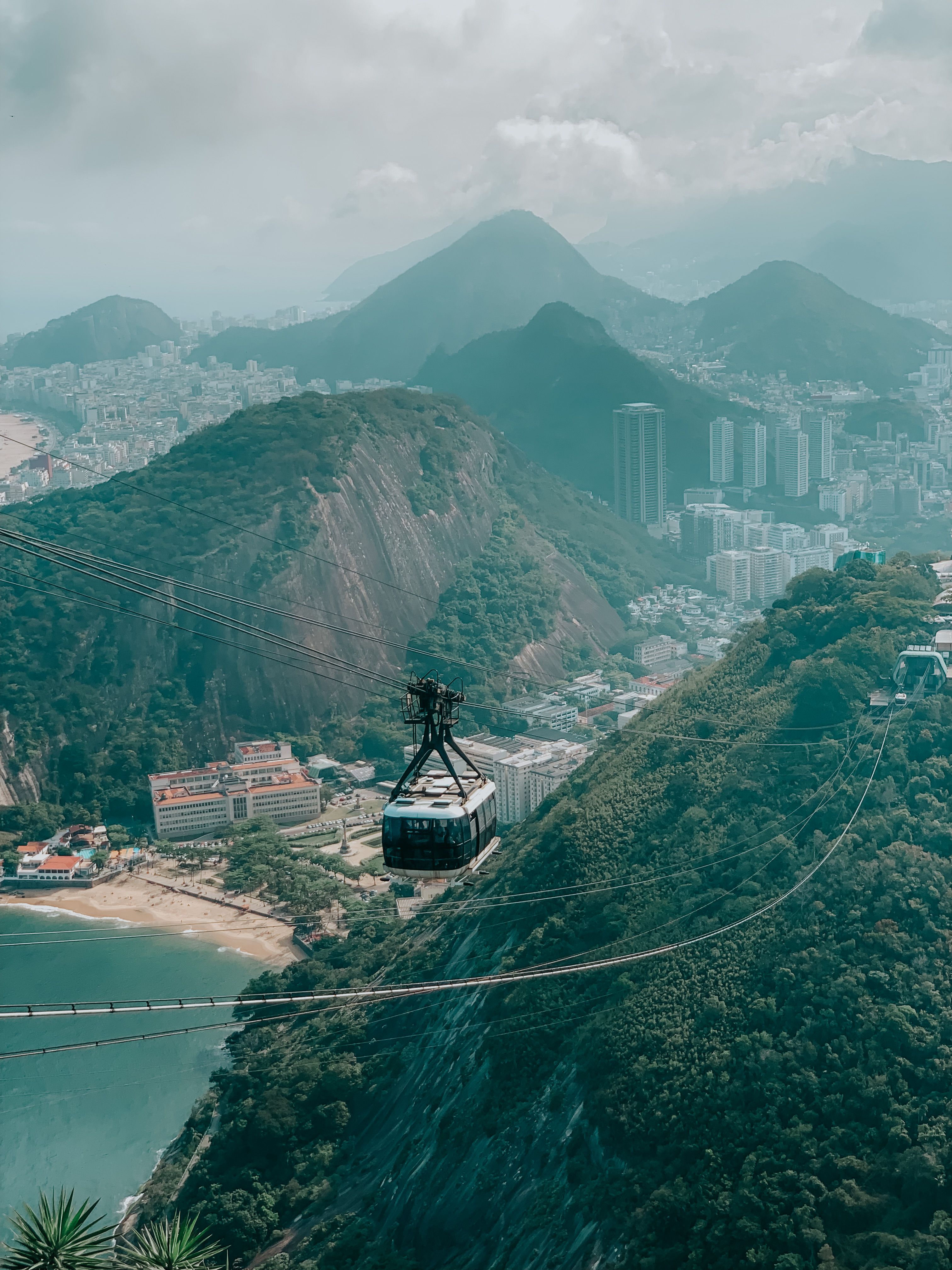 Stunning Aerial View of Sugarloaf Mountain Cable Car · Free Stock Photo