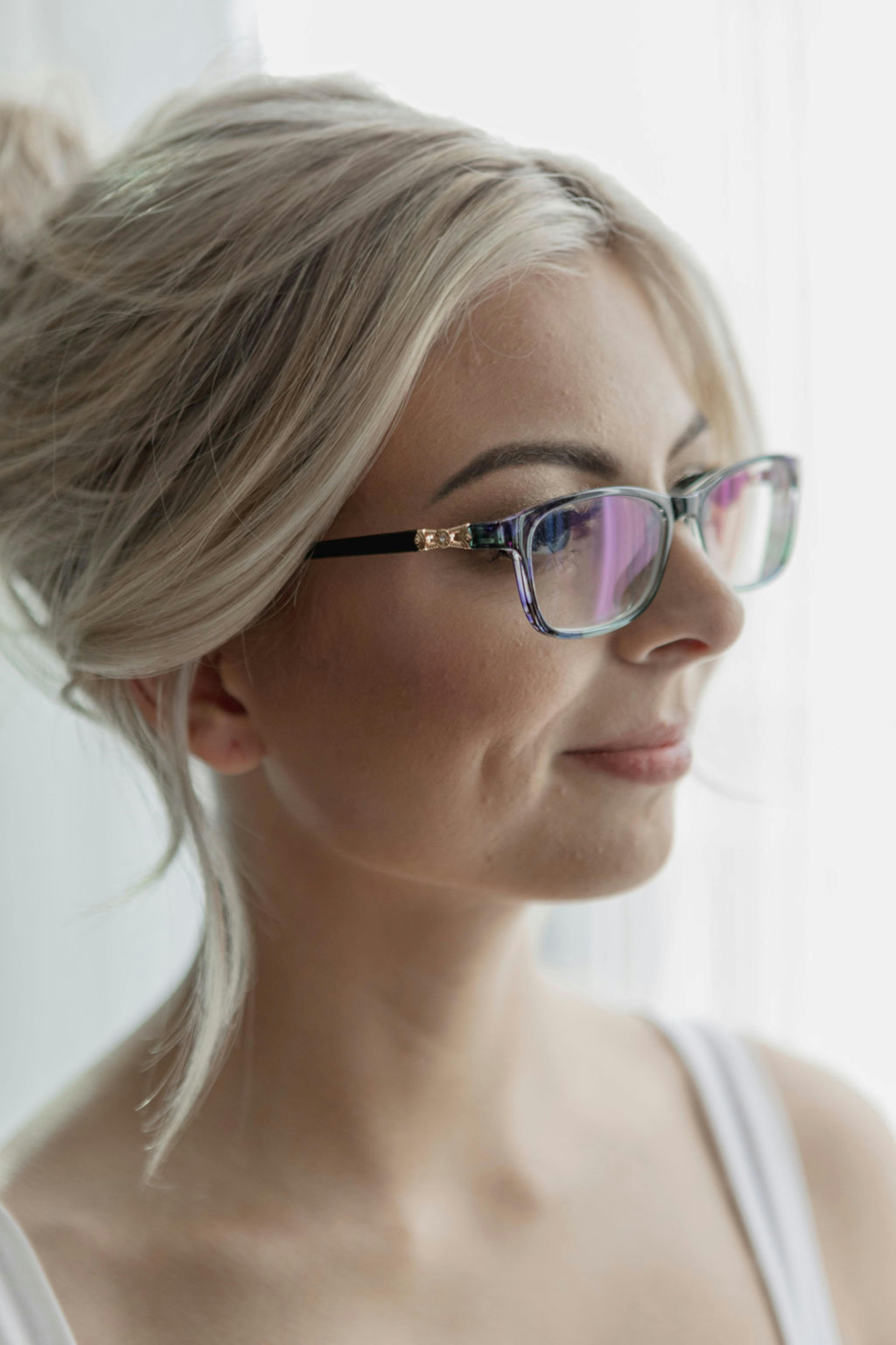 Stylish Woman Wearing Fashionable Eyeglasses · Free Stock Photo