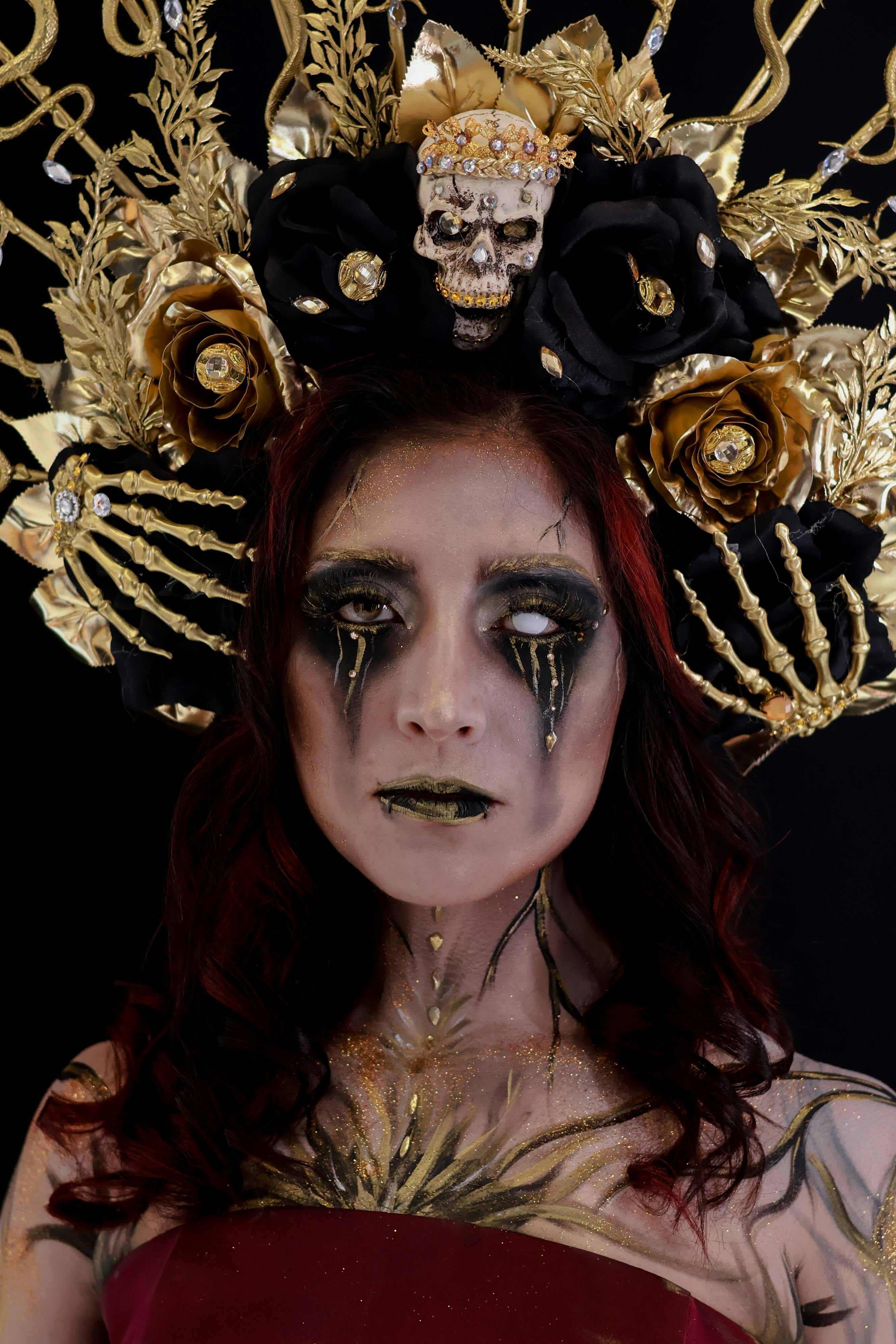 Dramatic Artistic Portrait with Skull Motif · Free Stock Photo