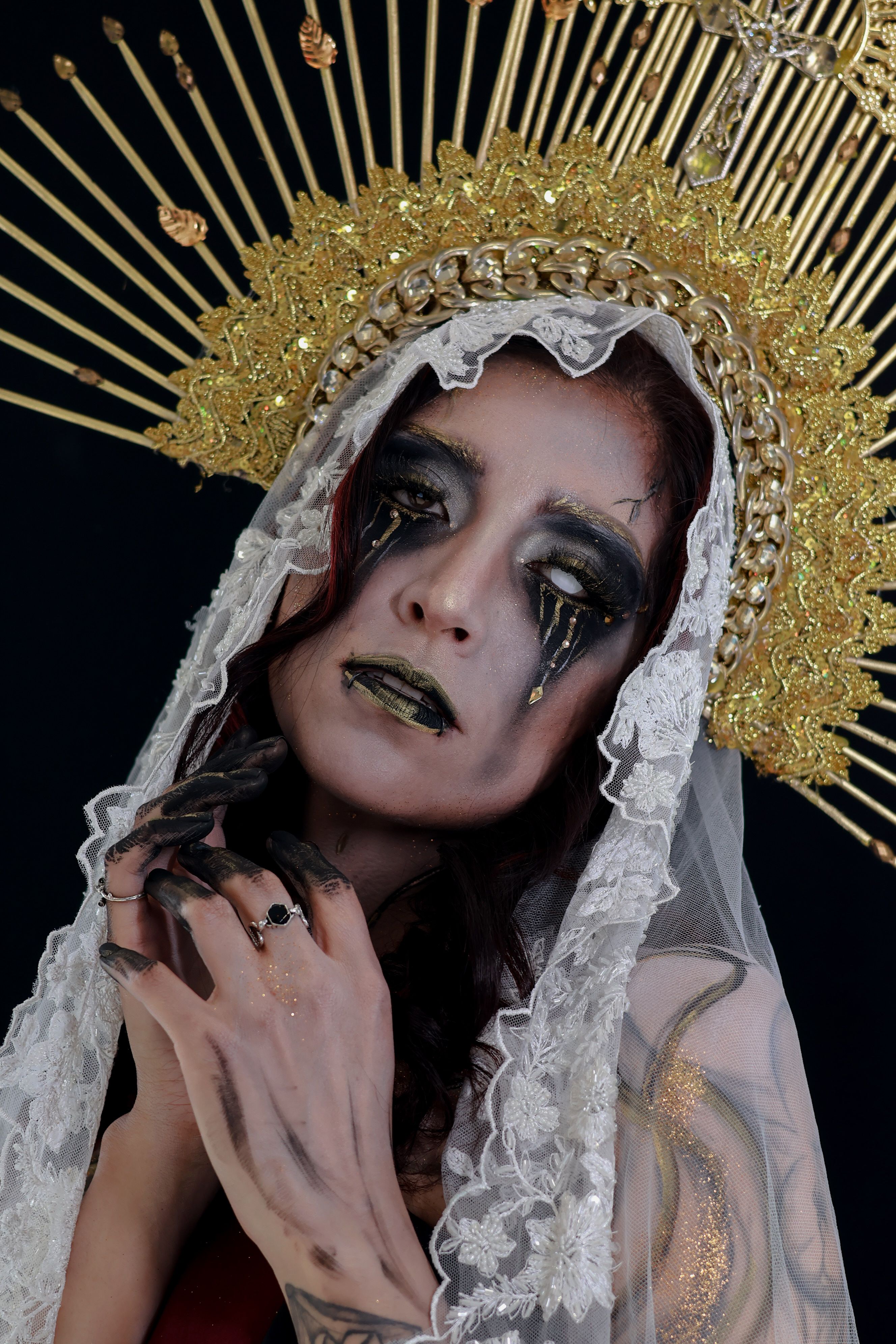 Gothic Artistic Portrait with Dramatic Makeup · Free Stock Photo